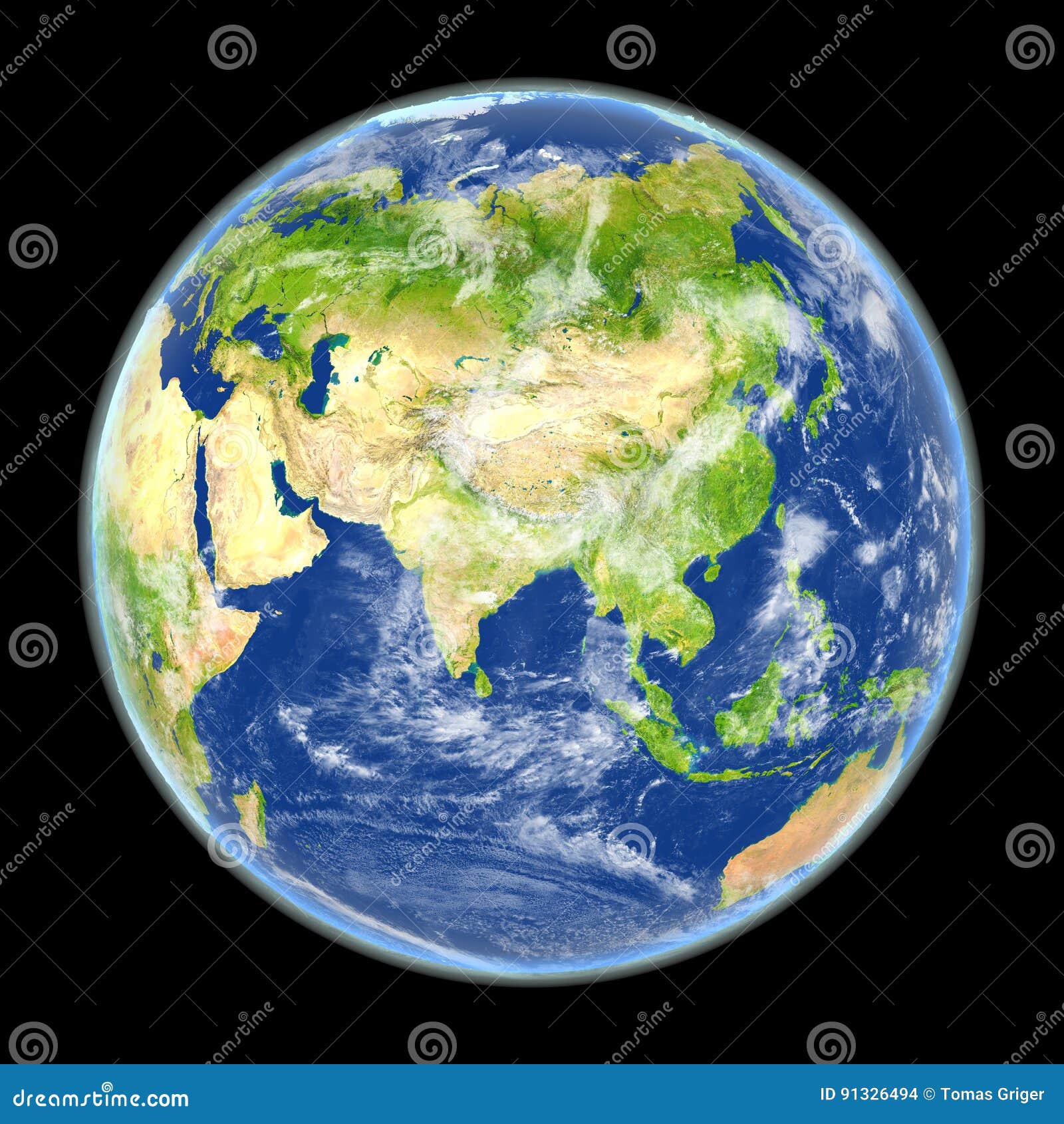 L'Asia da spazio illustrazione di stock. Illustrazione di globo - 91326494