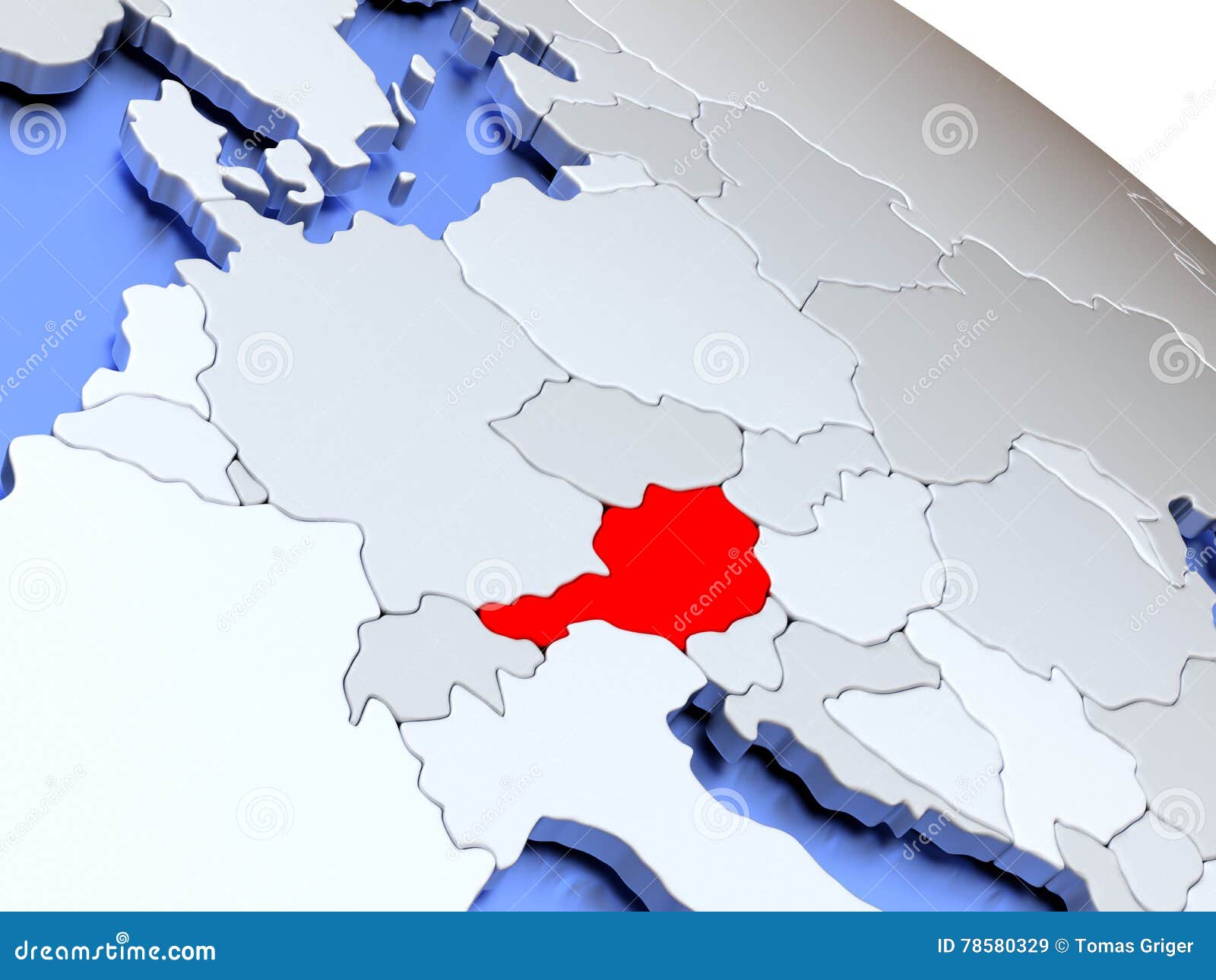 L'Autriche Sur La Carte Du Monde Illustration Stock - Illustration du ...
