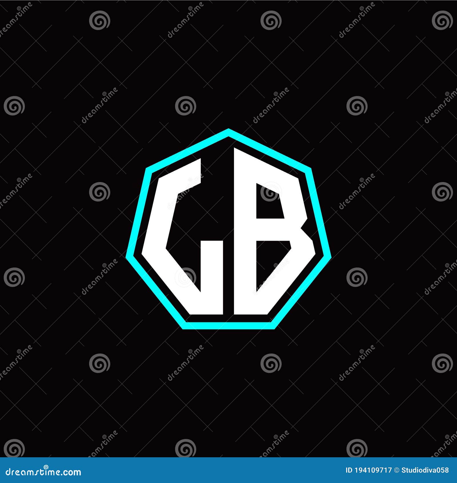 L B Initials Modern Polygon Logo Template Stock Vector - Illustration ...