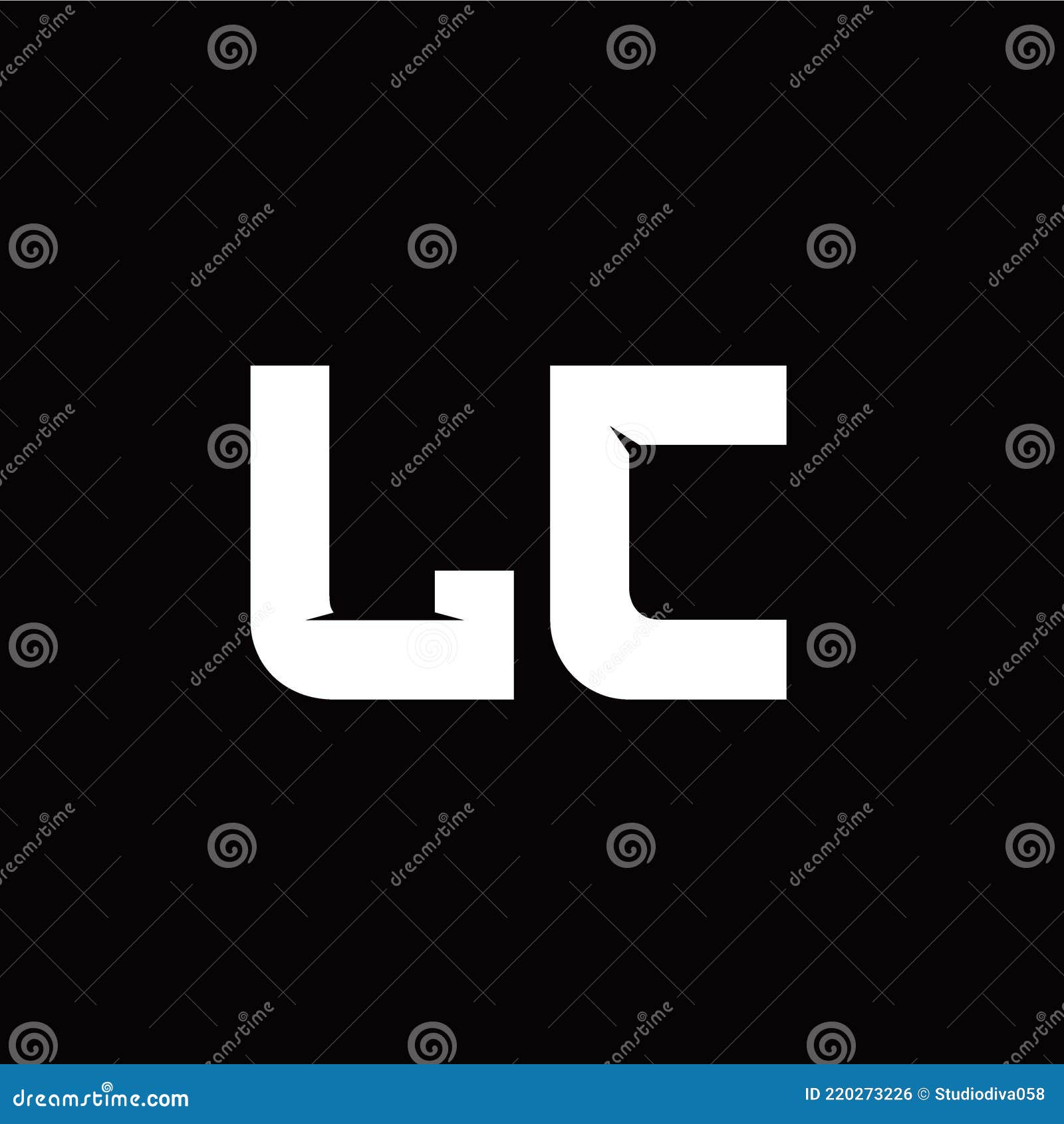 L C Letter Monogram Style Initial Logo Template Stock Illustration ...