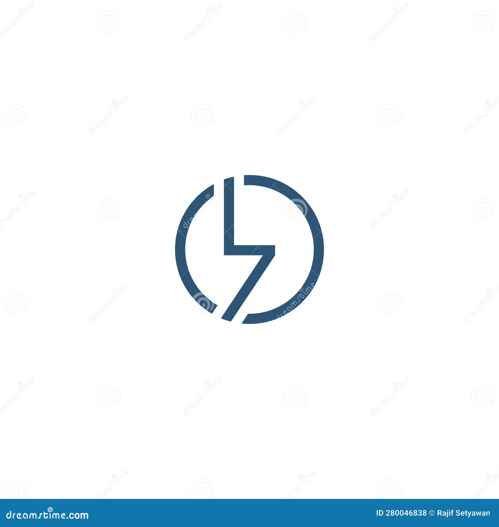 L7 Circle Logo Design Vector Stock Vector - Illustration of initial ...