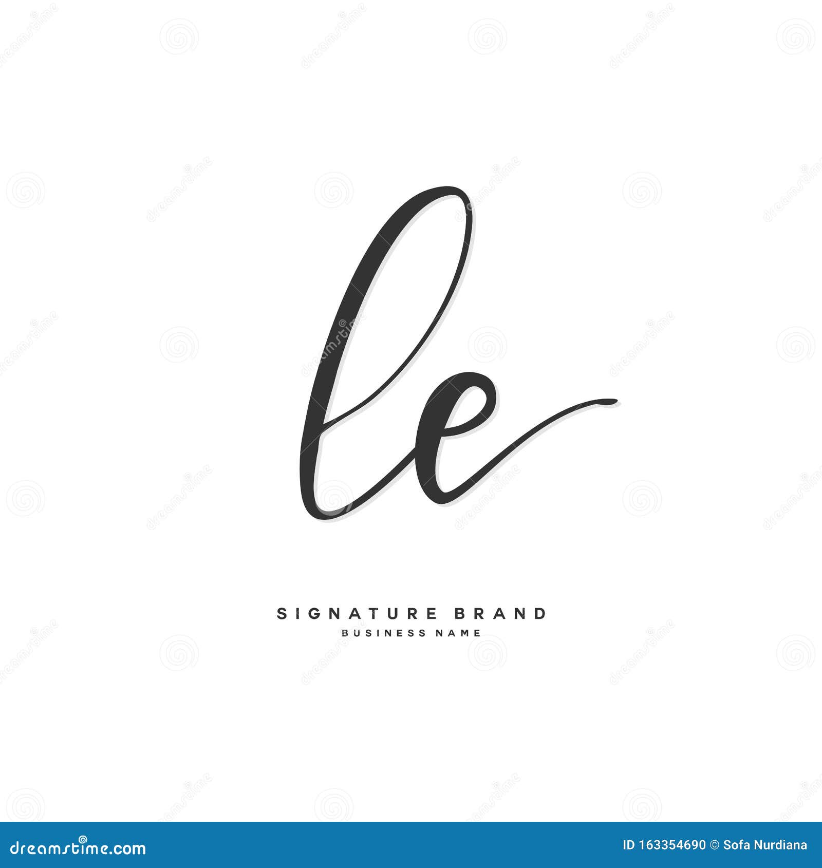 L E LE Initial Logo Signature Vector. Handwriting Concept Logo. Stock ...