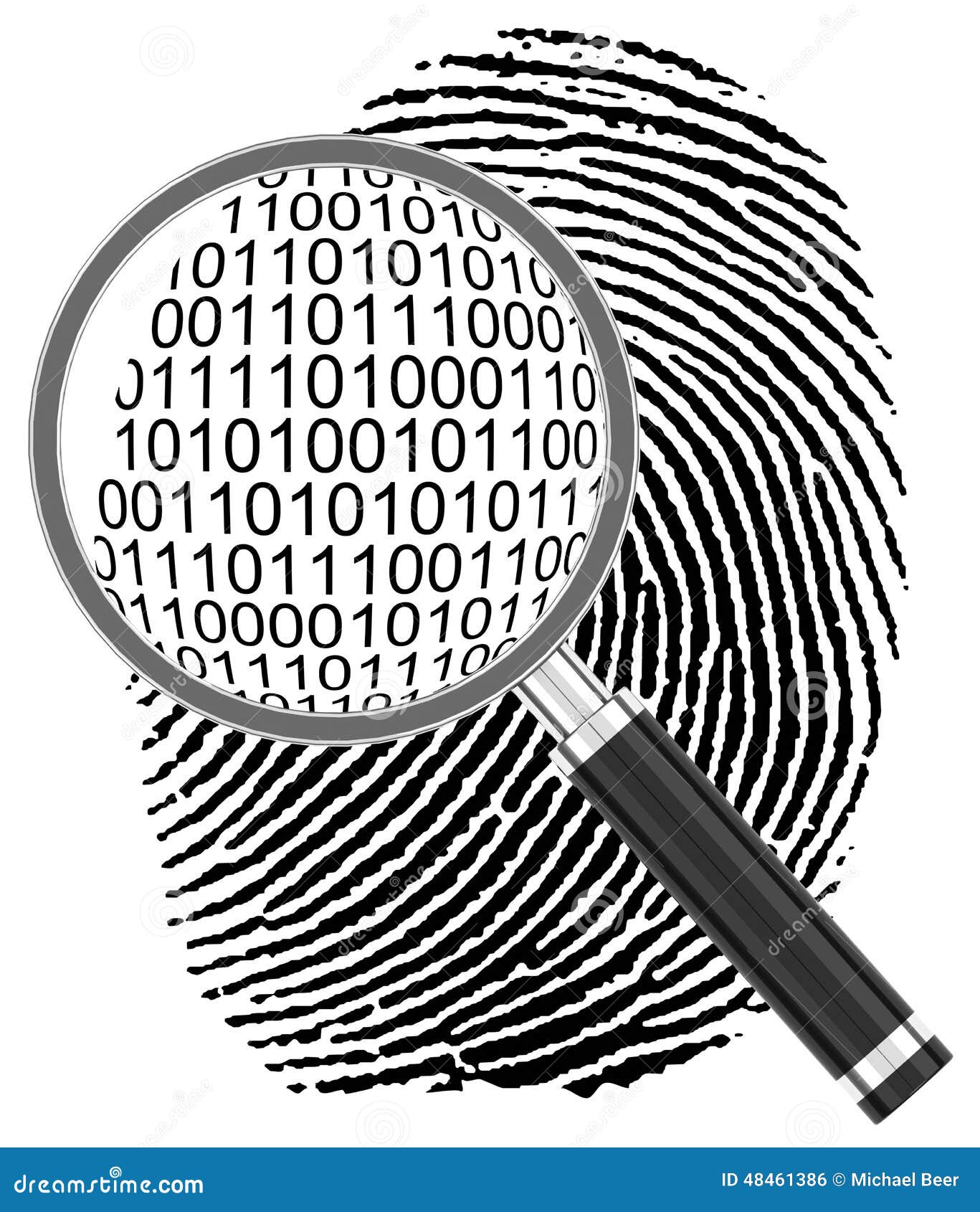 L'empreinte Digitale Numérique Illustration Stock - Illustration du ...