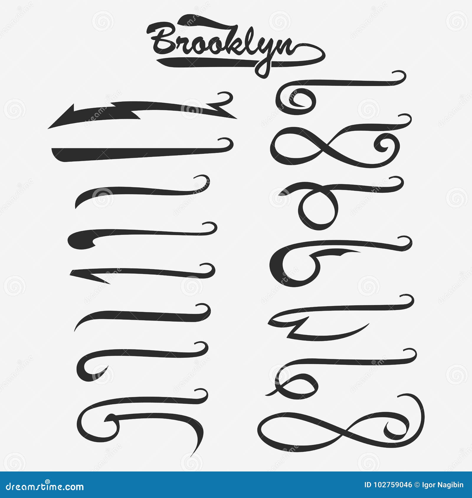 L'ensemble De Lettrage De Main Souligne La Queue De Sifflements ...