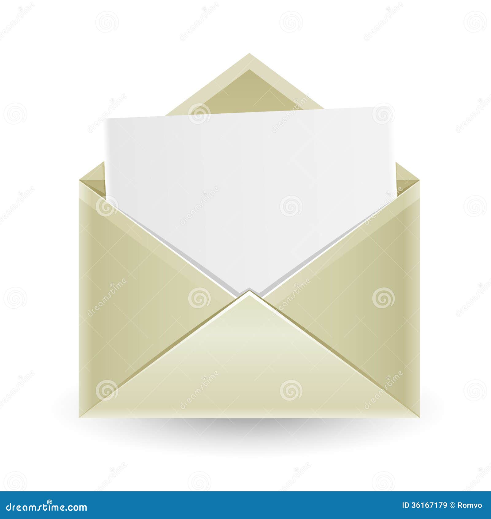 L'enveloppe ouverte illustration de vecteur. Illustration du message ...