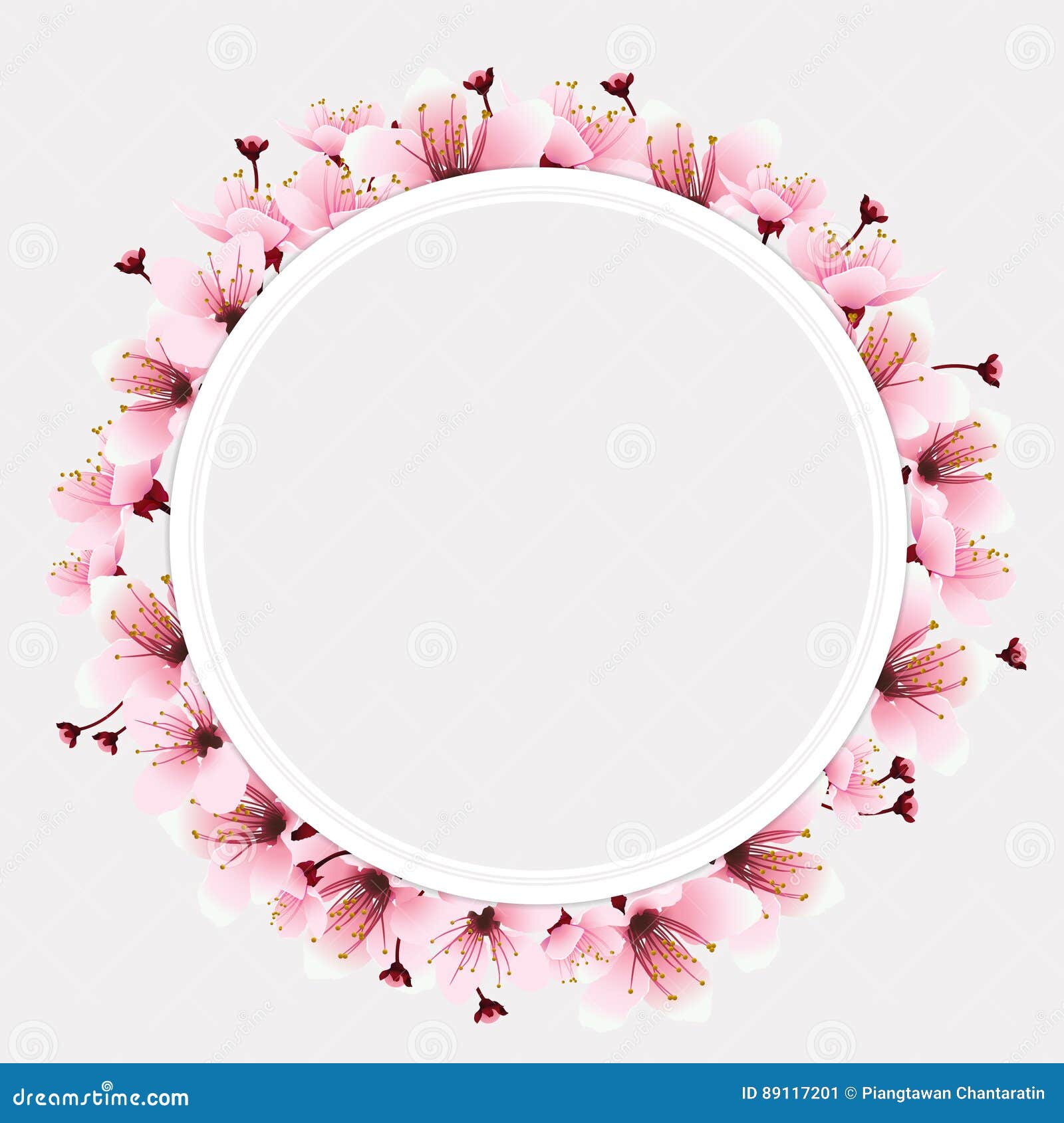 L'espace De Cercle Avec La Fleur Illustration de Vecteur - Illustration ...