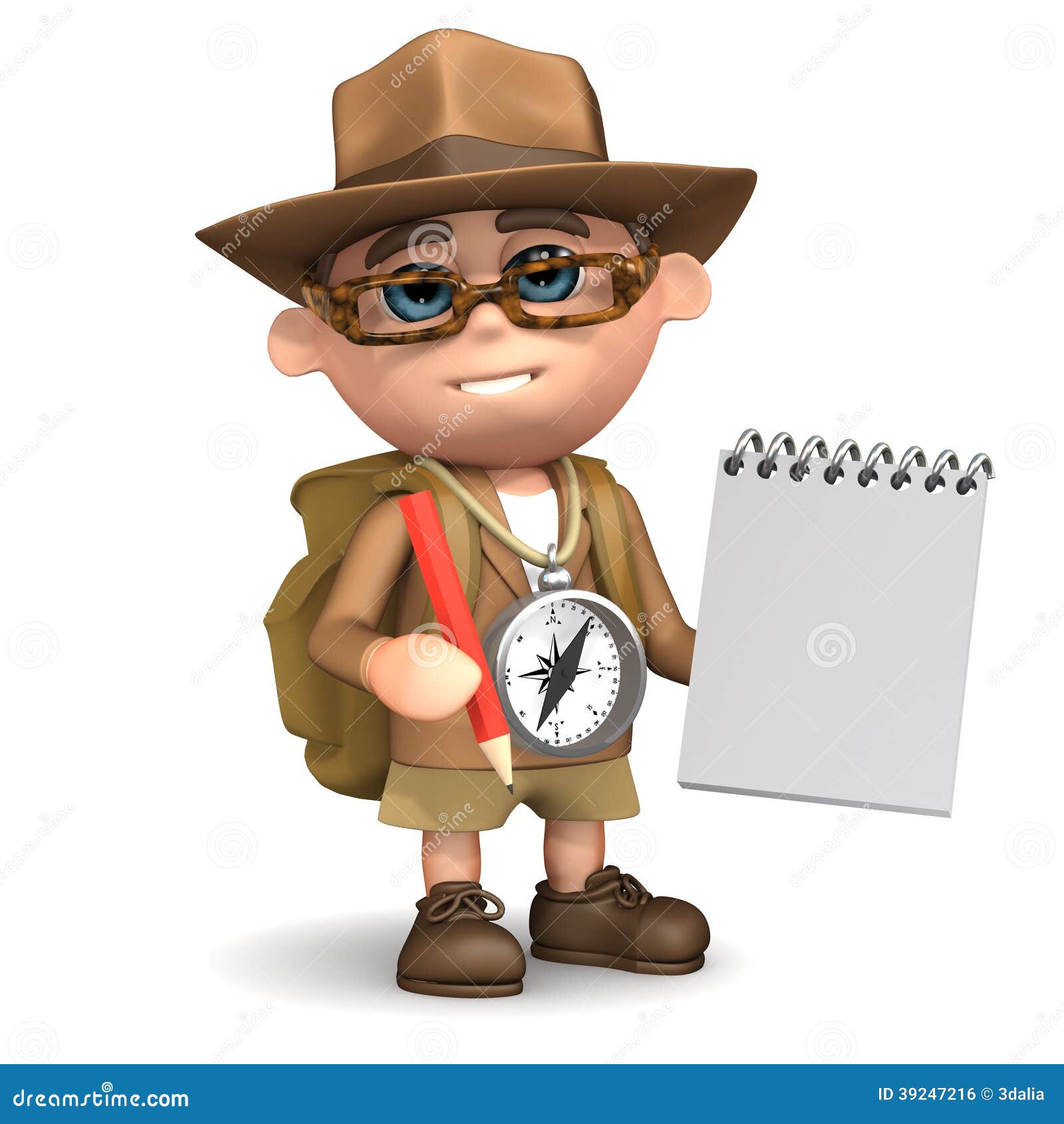 L'esploratore 3d Prende Le Note Illustrazione di Stock - Illustrazione ...