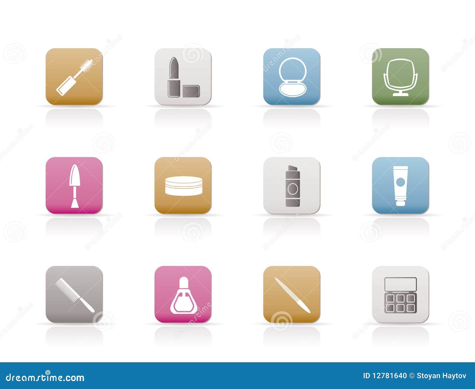 L'estetica E Compone Le Icone Illustrazione Vettoriale - Illustrazione ...