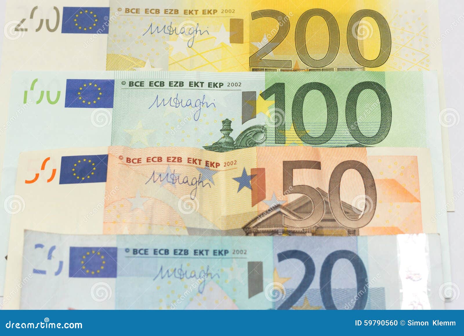 L'euro nota i soldi fotografia stock. Immagine di moneta - 59790560