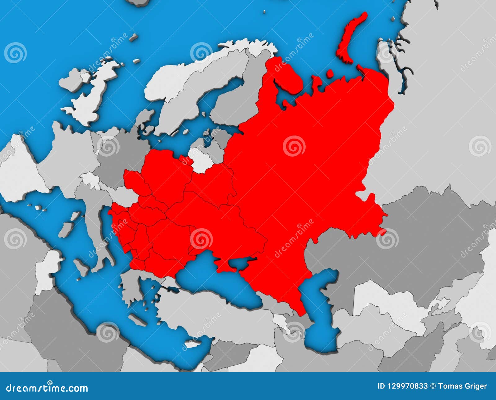 L'Europe De L'Est Sur La Carte 3D Illustration Stock - Illustration of ...