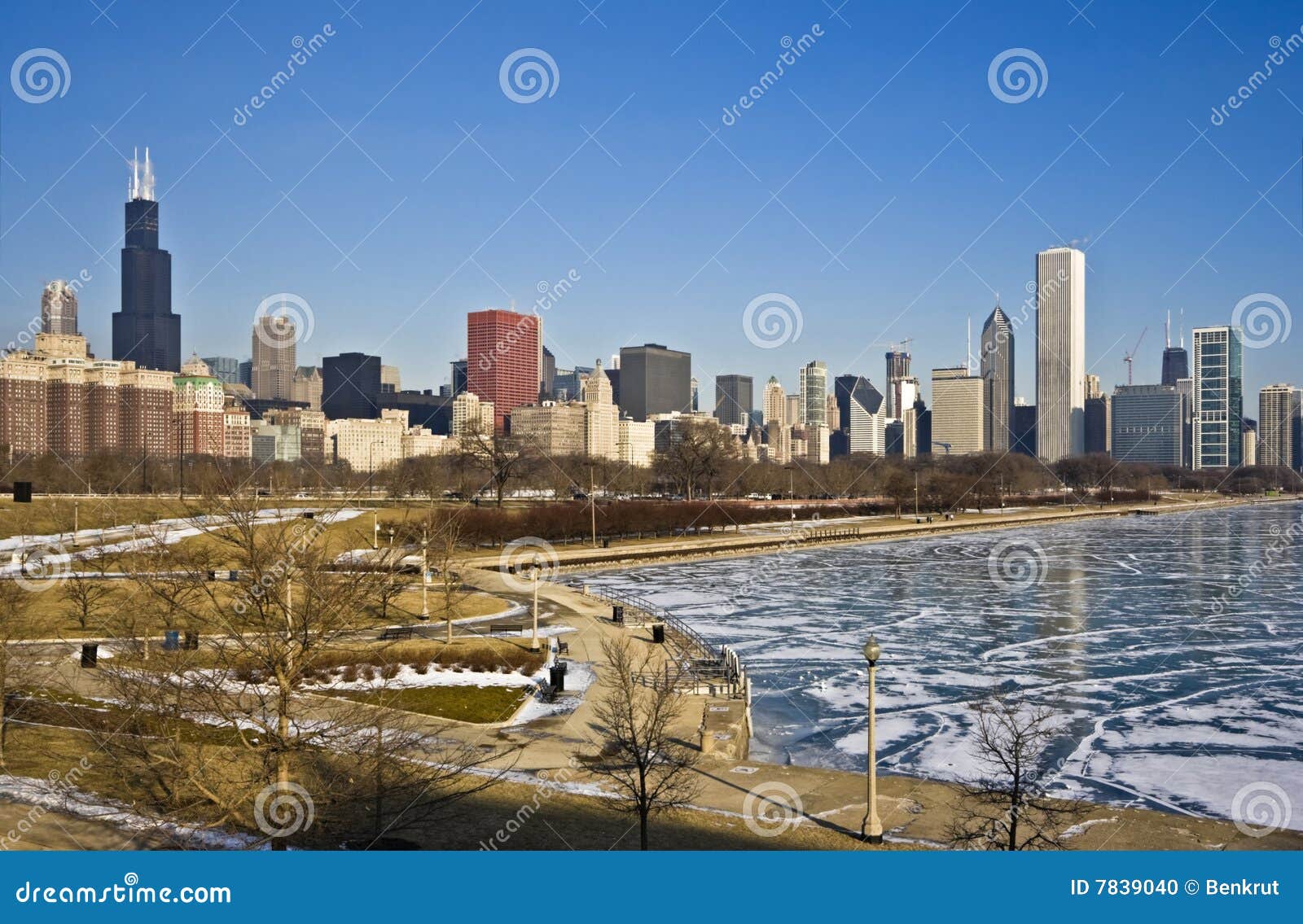 L'hiver de Chicago photo stock. Image du architecture - 7839040
