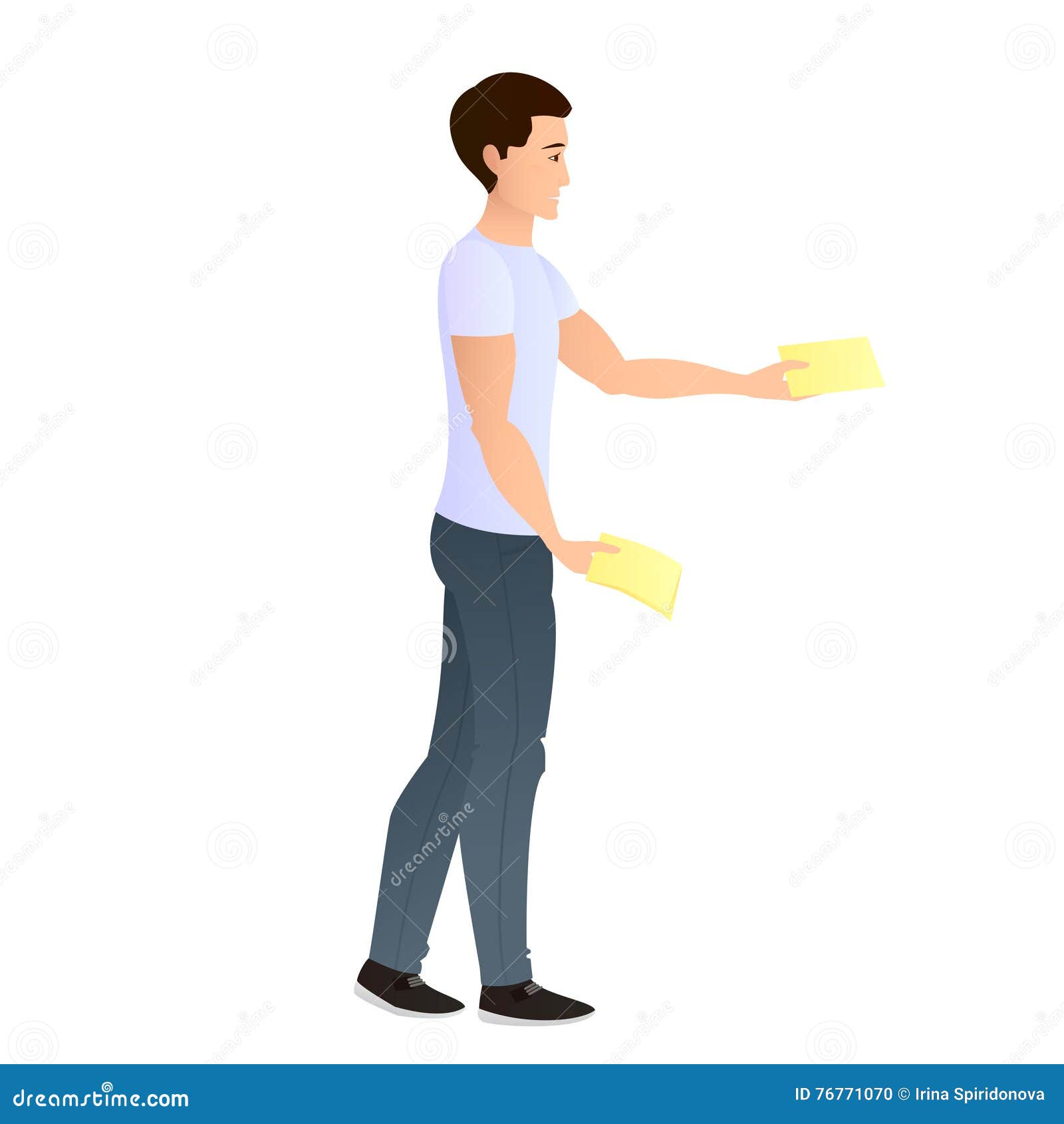 L'homme Distribue Des Tracts Illustration de Vecteur - Illustration du ...