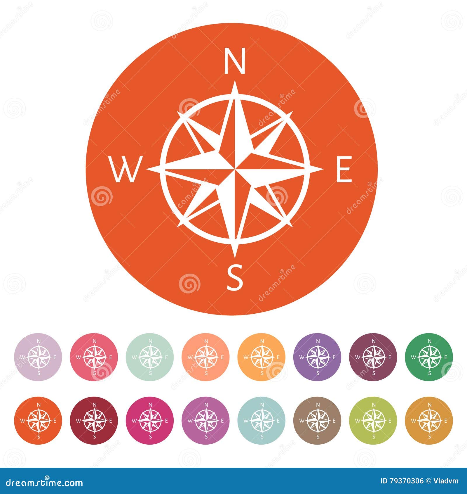 L'icône De Boussole Symbole De Navigation Plat Illustration de Vecteur ...