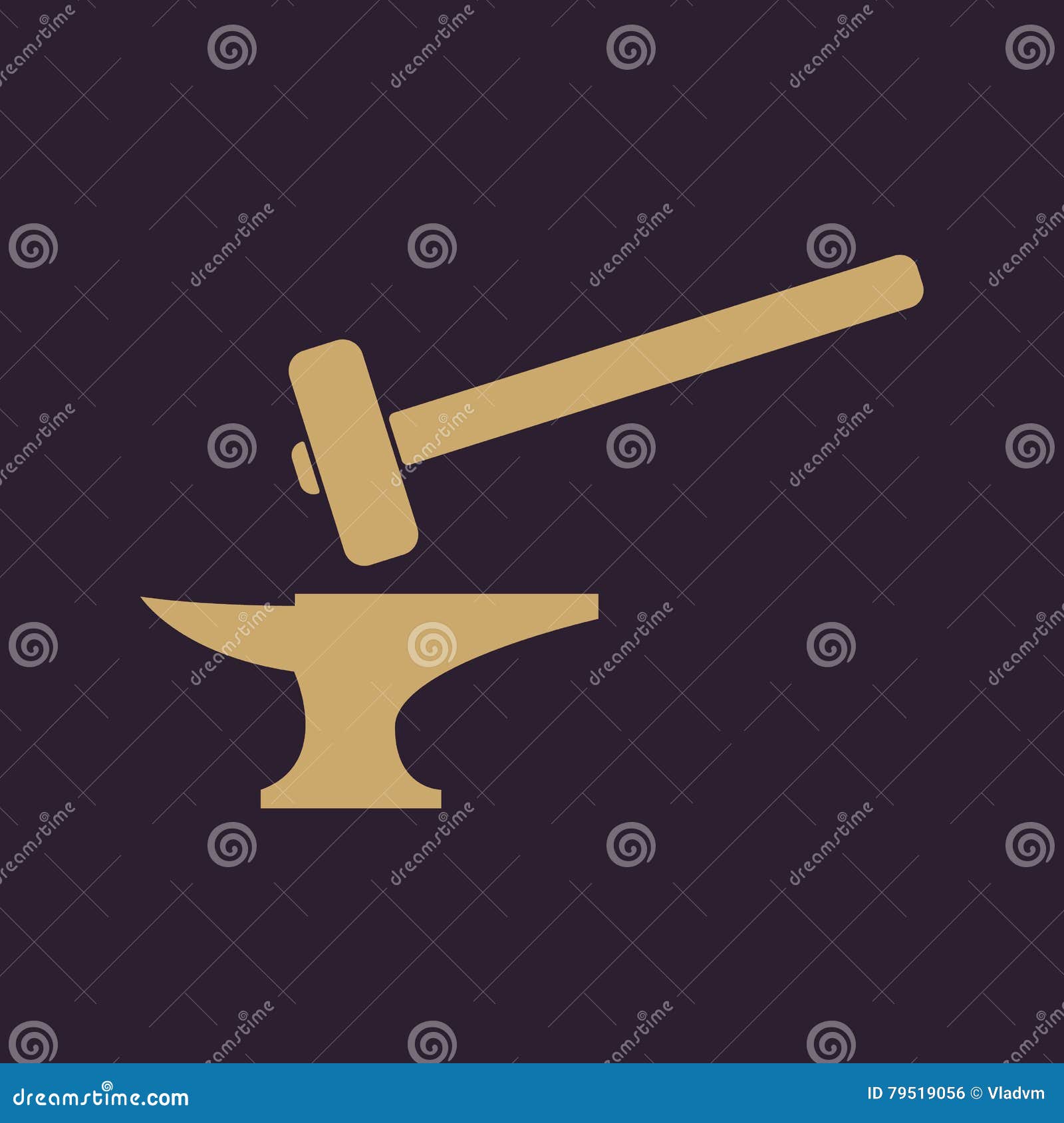L'icône De Forge Forge Et Stithy, Symbole De Forgeron Plat Illustration ...