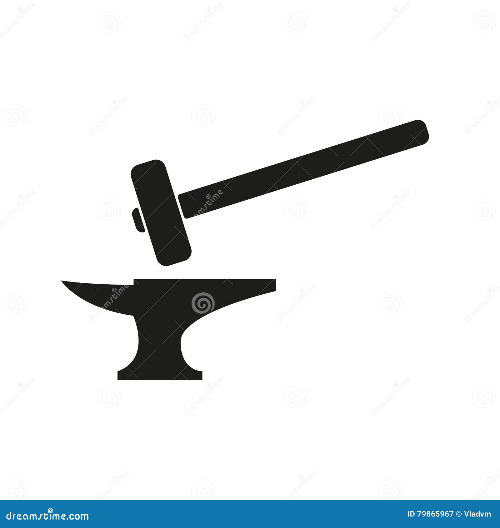 L'icône De Forge Forge Et Stithy, Symbole De Forgeron Plat Illustration ...