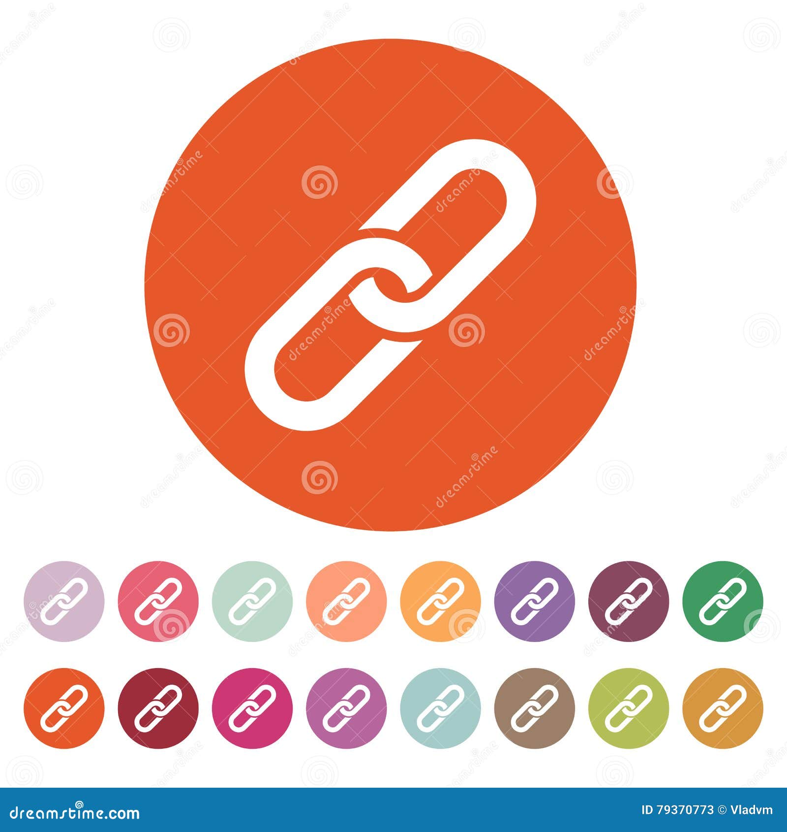 L'icône De Lien Symbole Lié Plat Illustration de Vecteur - Illustration ...