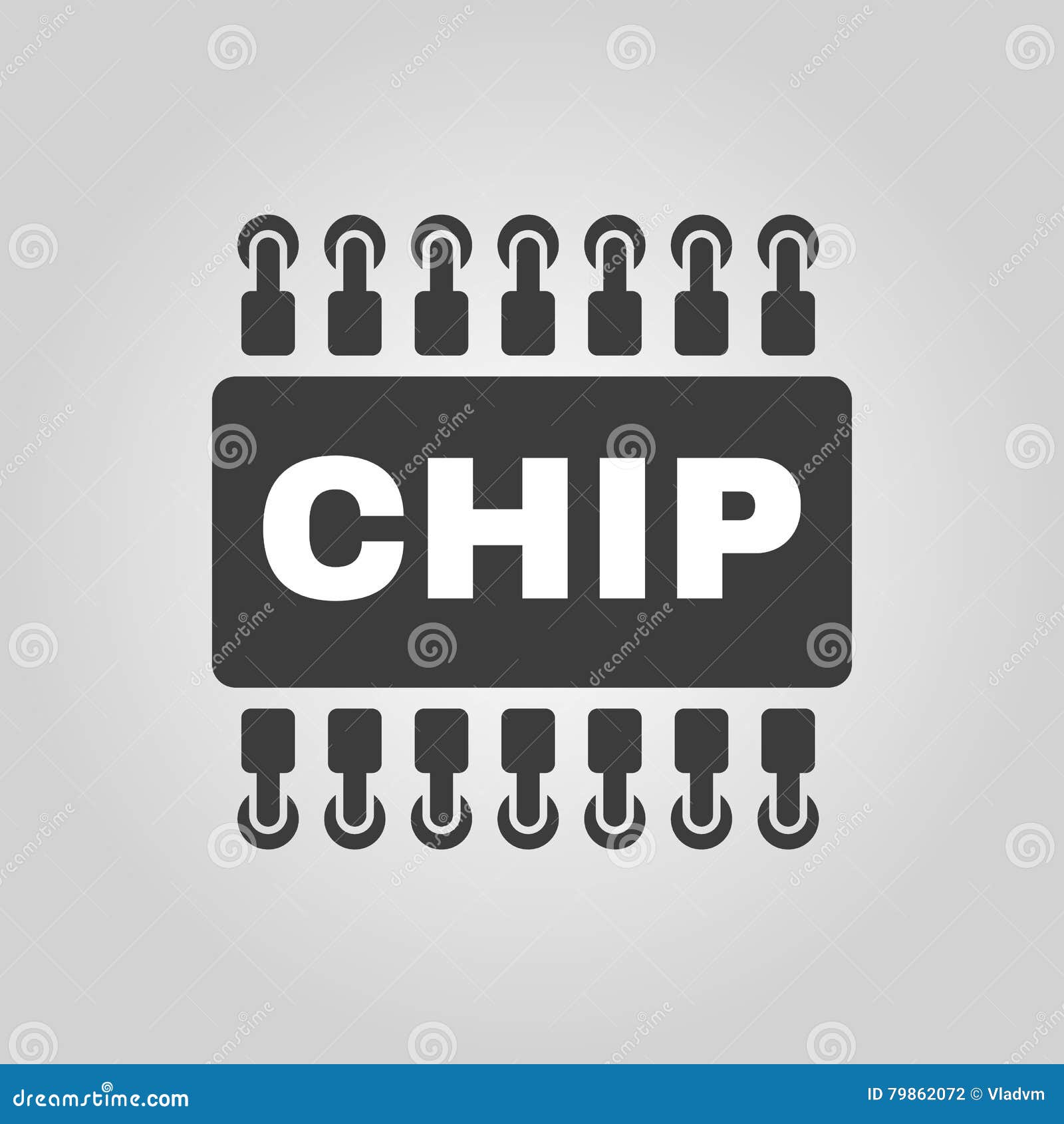 L'icône De Puce Symbole De Puce Et De Microcircuit Plat Illustration de ...