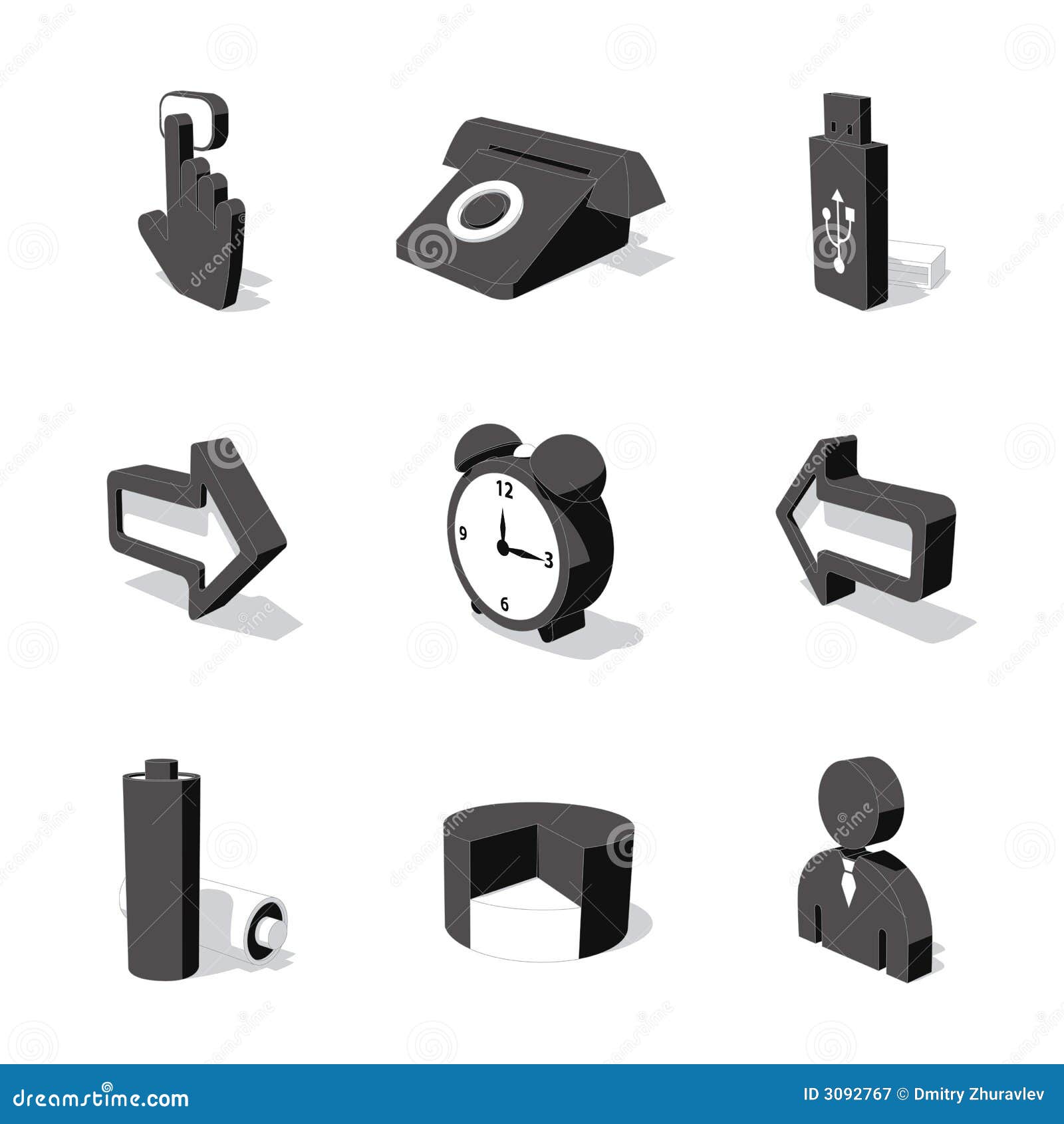 L'icona Bianca 3D Ha Impostato 03 Illustrazione Vettoriale ...