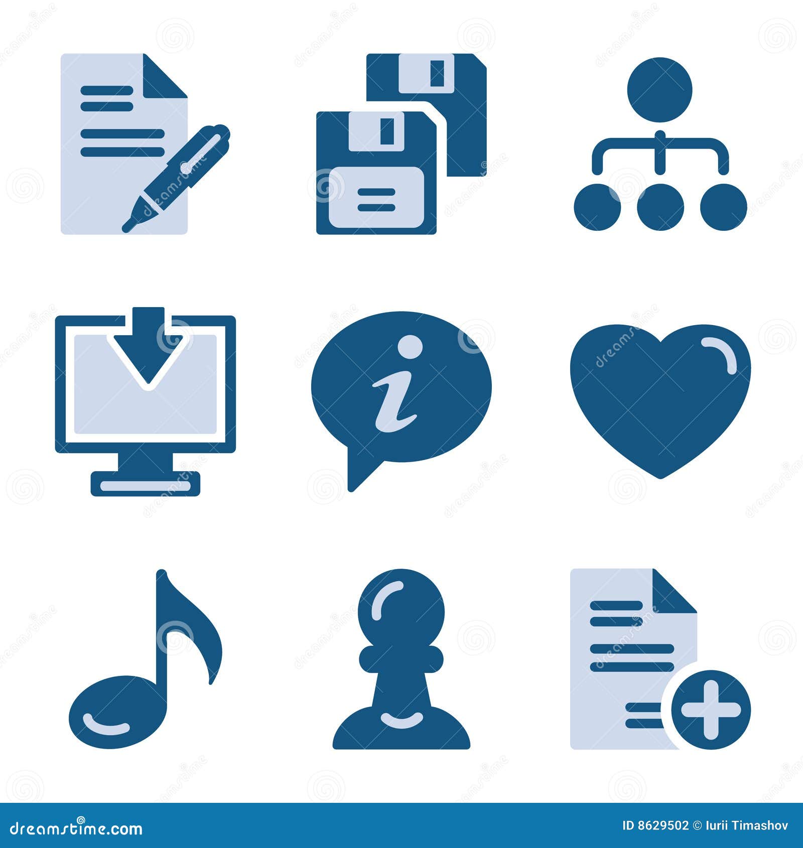 L'icona Blu Ha Impostato 10 Illustrazione Vettoriale - Illustrazione di ...