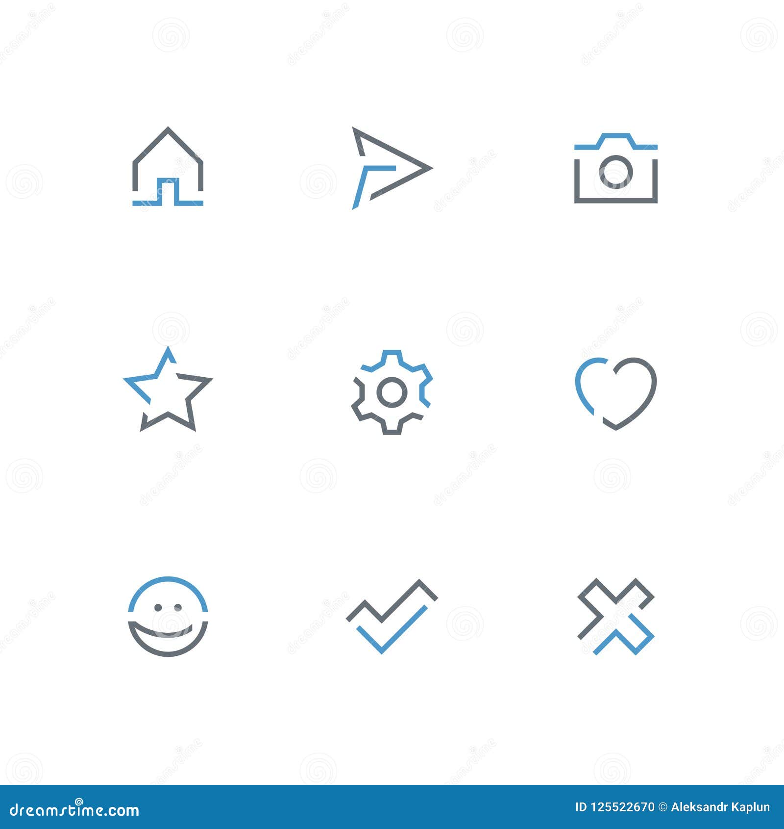 L'icona Colorata Del Profilo Ha Messo 03 Illustrazione Vettoriale ...