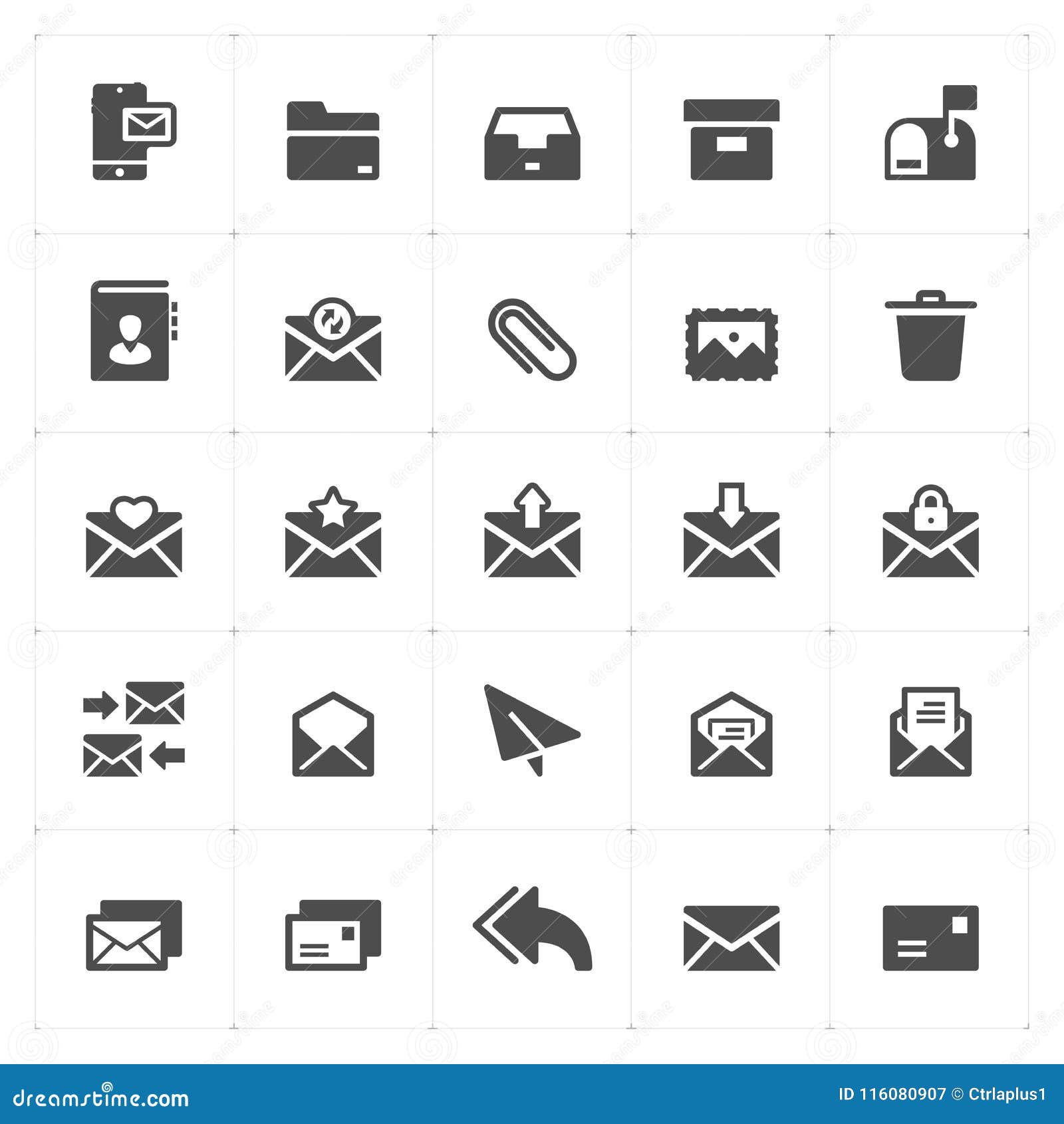 L'icona Ha Messo - Stile Solido Dell'icona Della Lettera E Della Posta ...