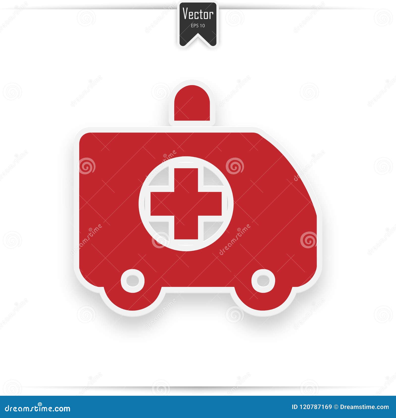 L'icona Rossa Mostra Un'ambulanza Illustrazione Vettoriale ...