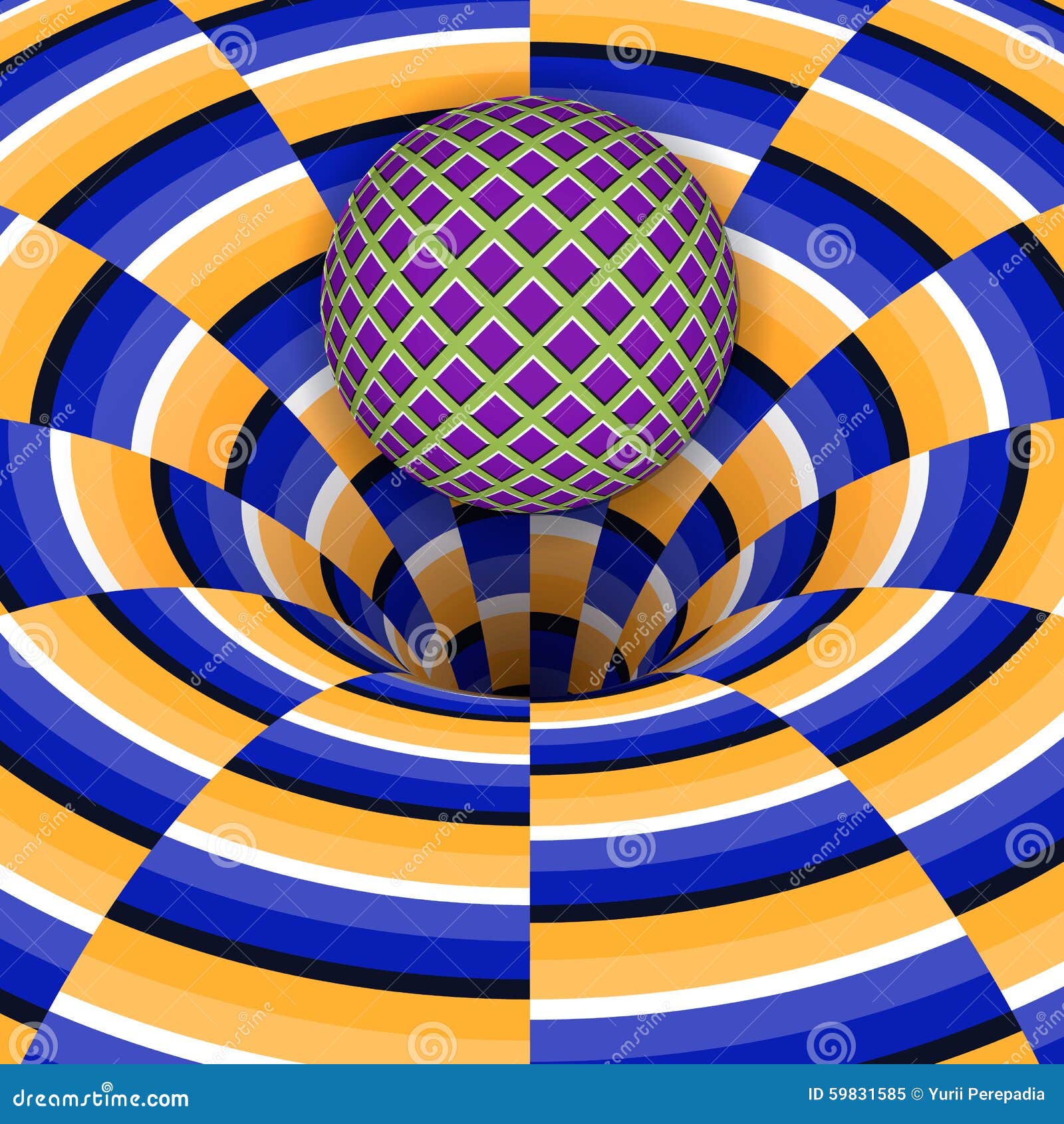 L'illusion Optique De La Boule Tombe Dans Un Trou Illustration de ...