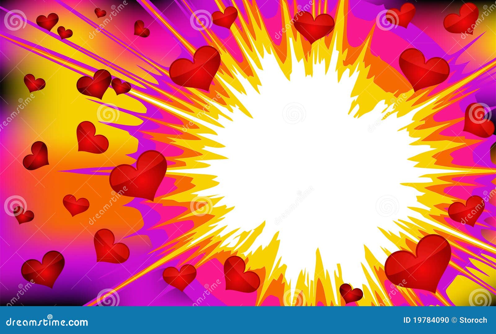 L'illustrazione Di Vettore Dei Cuori Variopinti Esplode. Illustrazione ...