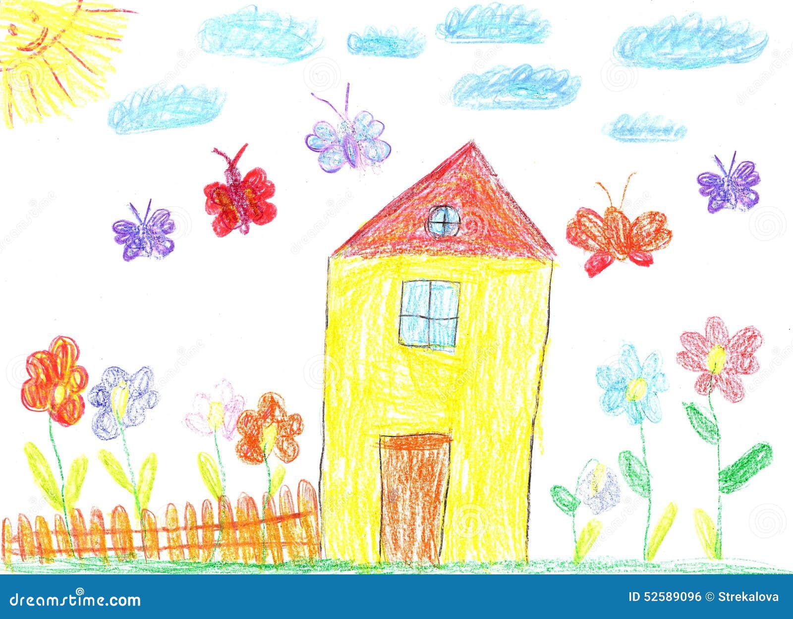 L'image Du Dessin D'enfant D'une Maison Illustration Stock ...