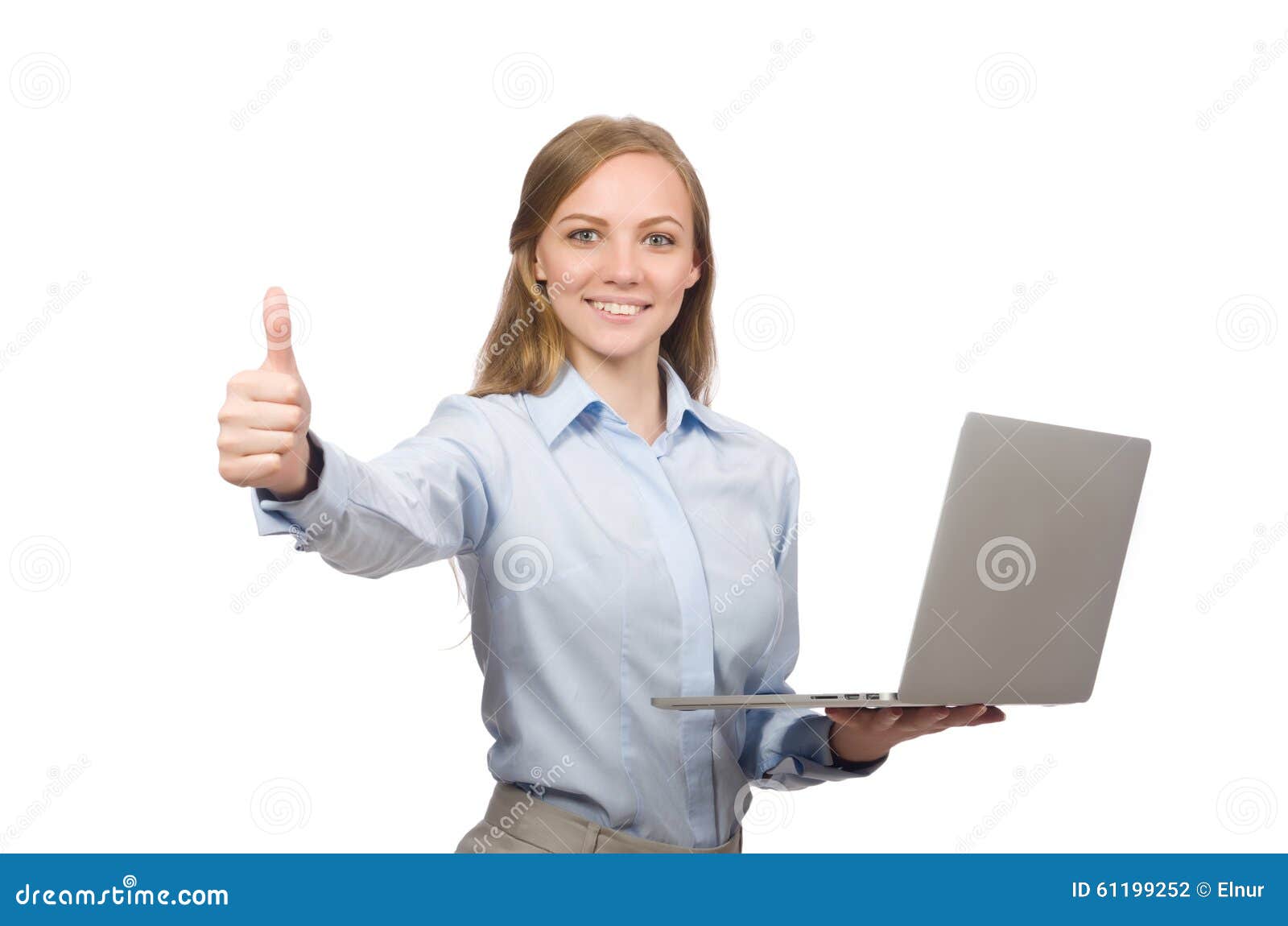 L'impiegato Di Ufficio Con Il Computer Portatile Isolato Su Bianco ...