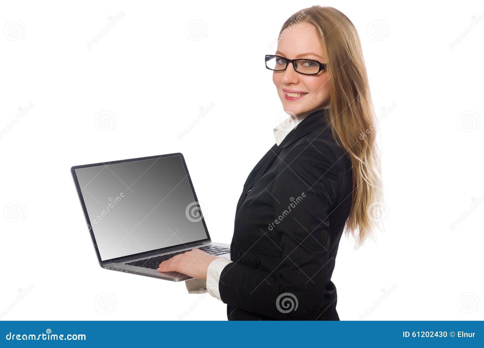 L'impiegato Di Ufficio Grazioso Con Il Computer Portatile Isolato Sopra ...