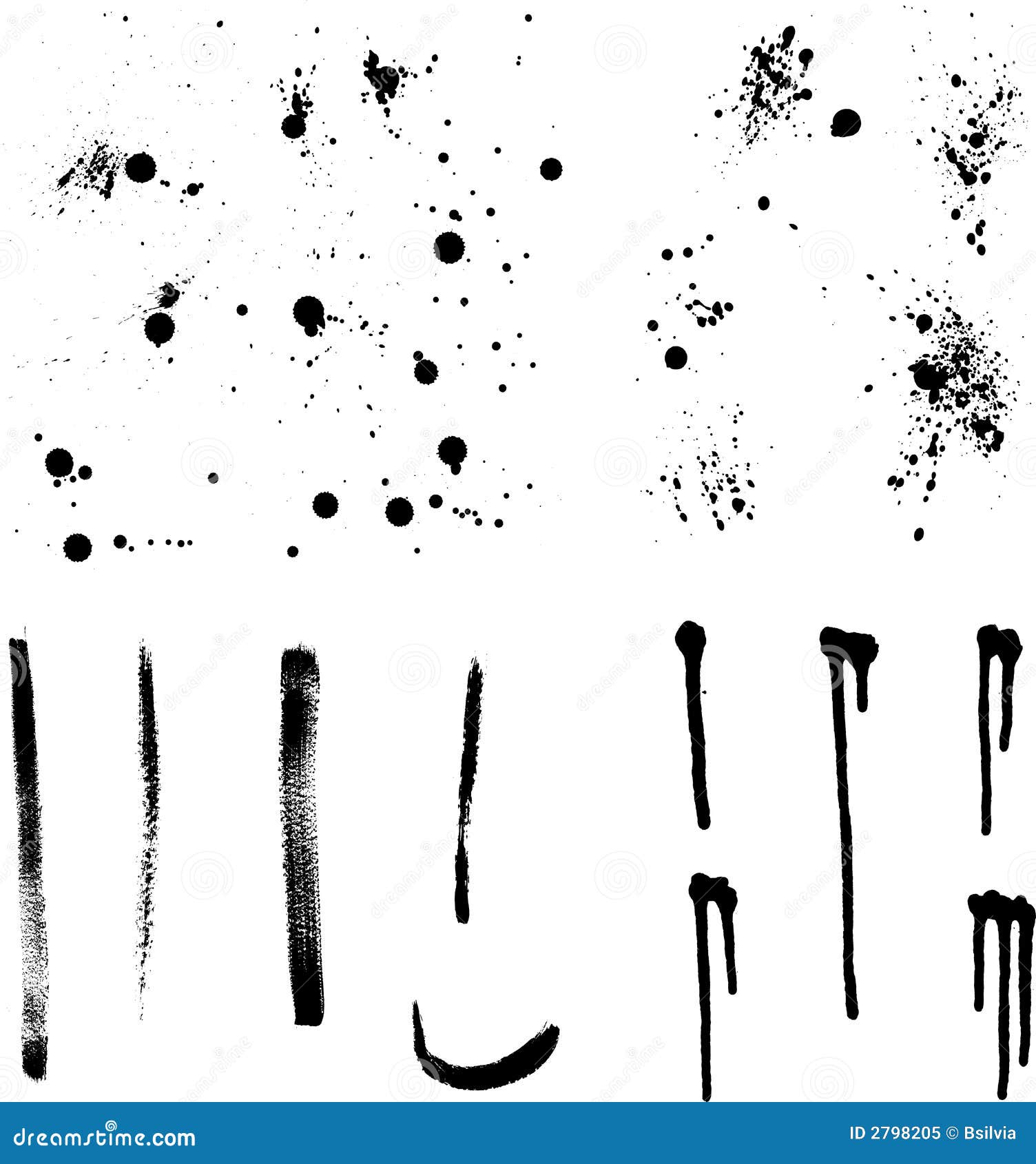 L'inchiostro Spruzza E Spazzole Illustrazione Vettoriale ...