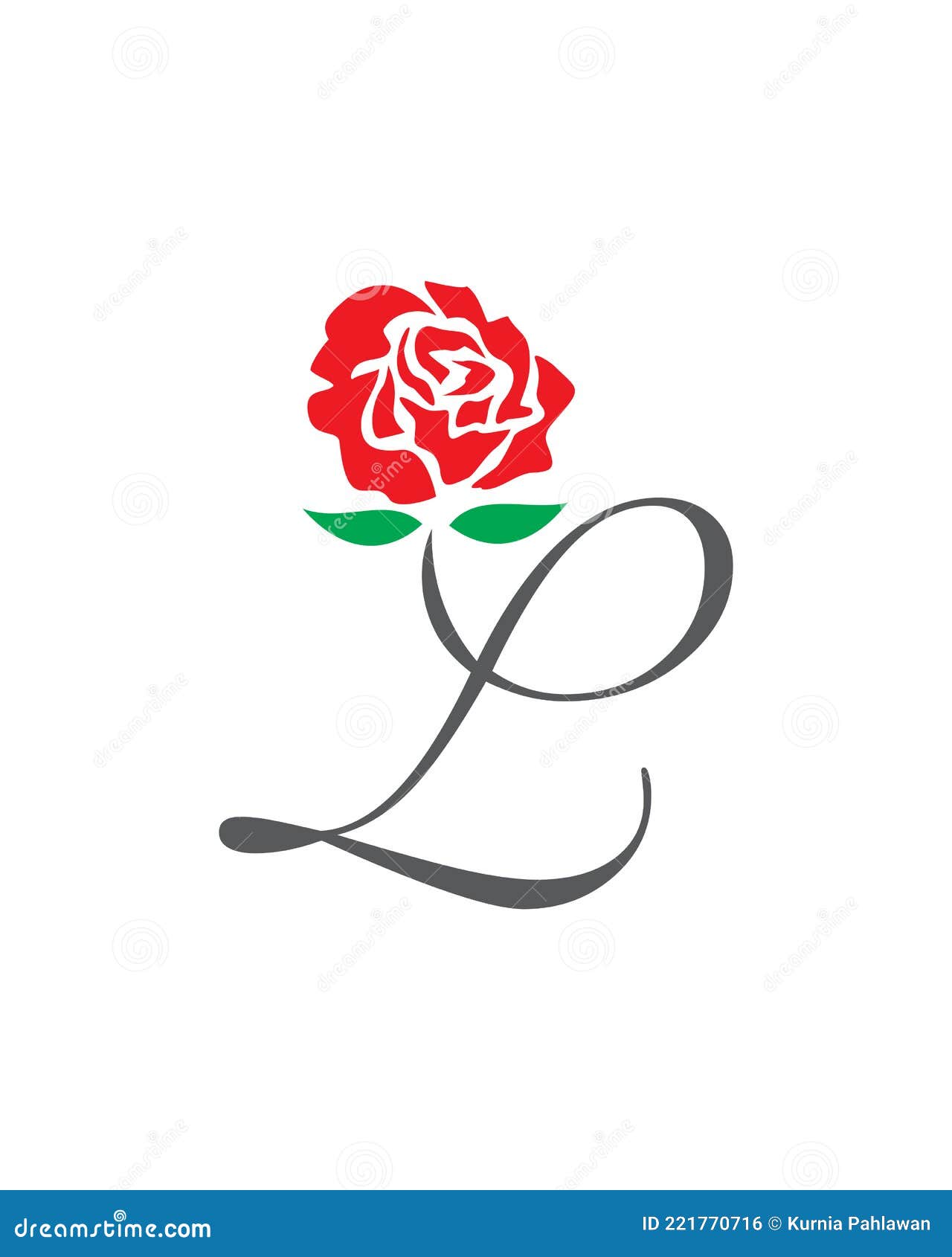 L Initial Rose Logo , Abstract L Rose Logo Stock Illustration ...
