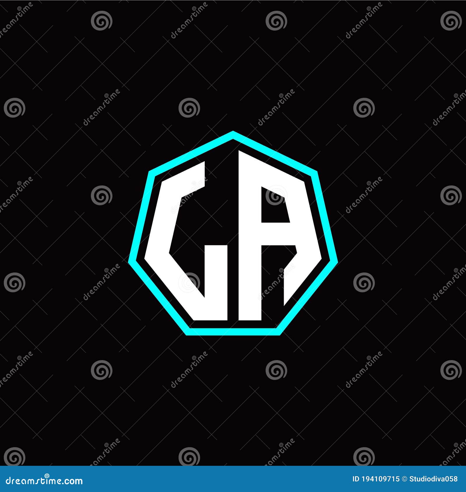 L a Initials Modern Polygon Logo Template Stock Vector - Illustration ...
