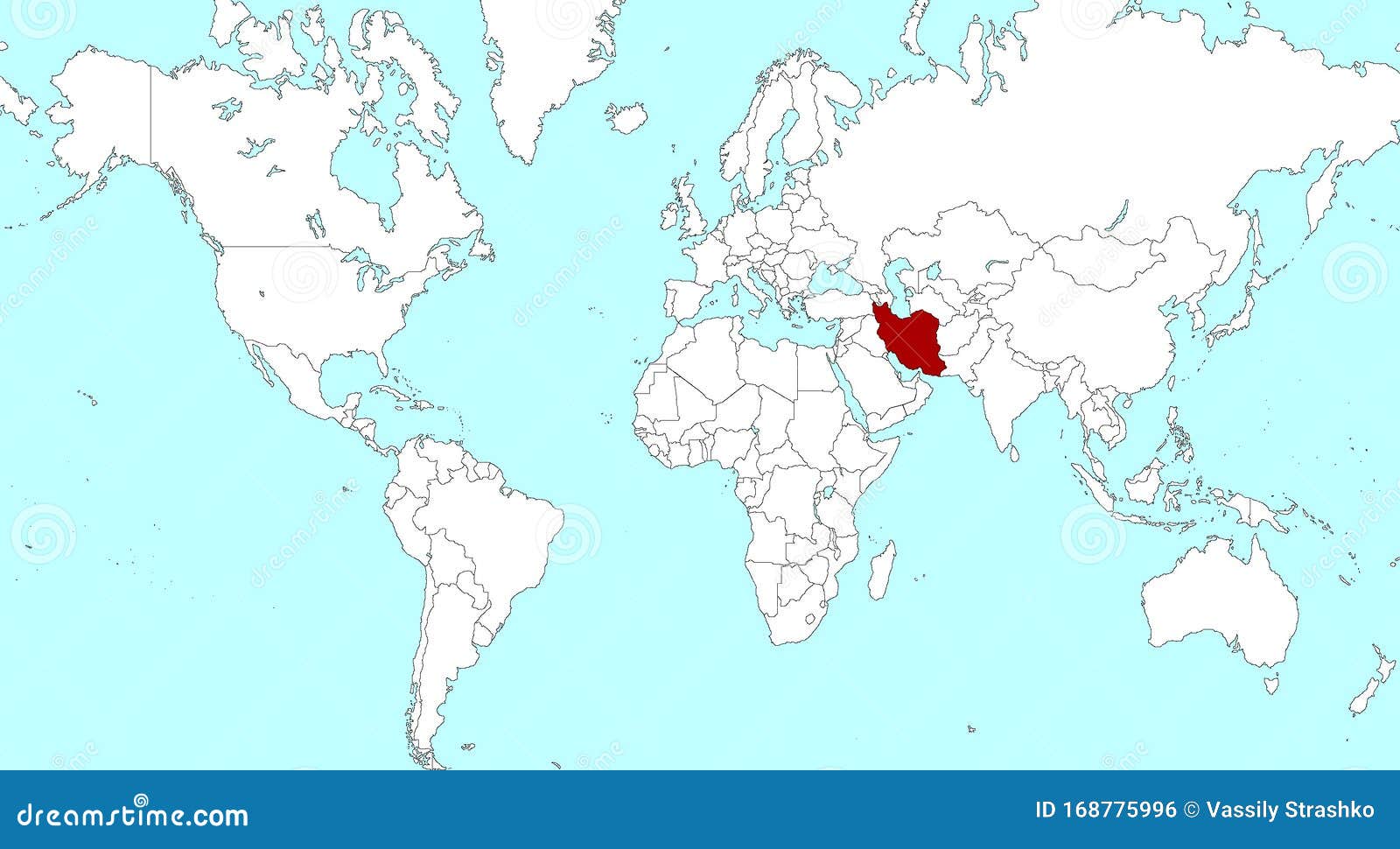 L'Iran Sulla Mappa Del Mondo Illustrazione di Stock - Illustrazione di ...