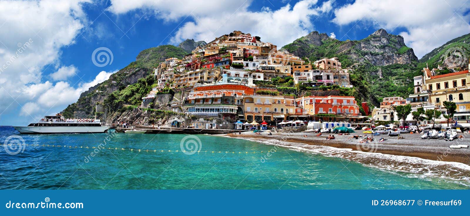 L'Italia Litoranea - Positano Immagine Stock - Immagine di scena ...