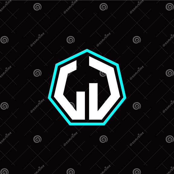 L J Initials Modern Polygon Logo Template Stock Vector - Illustration ...