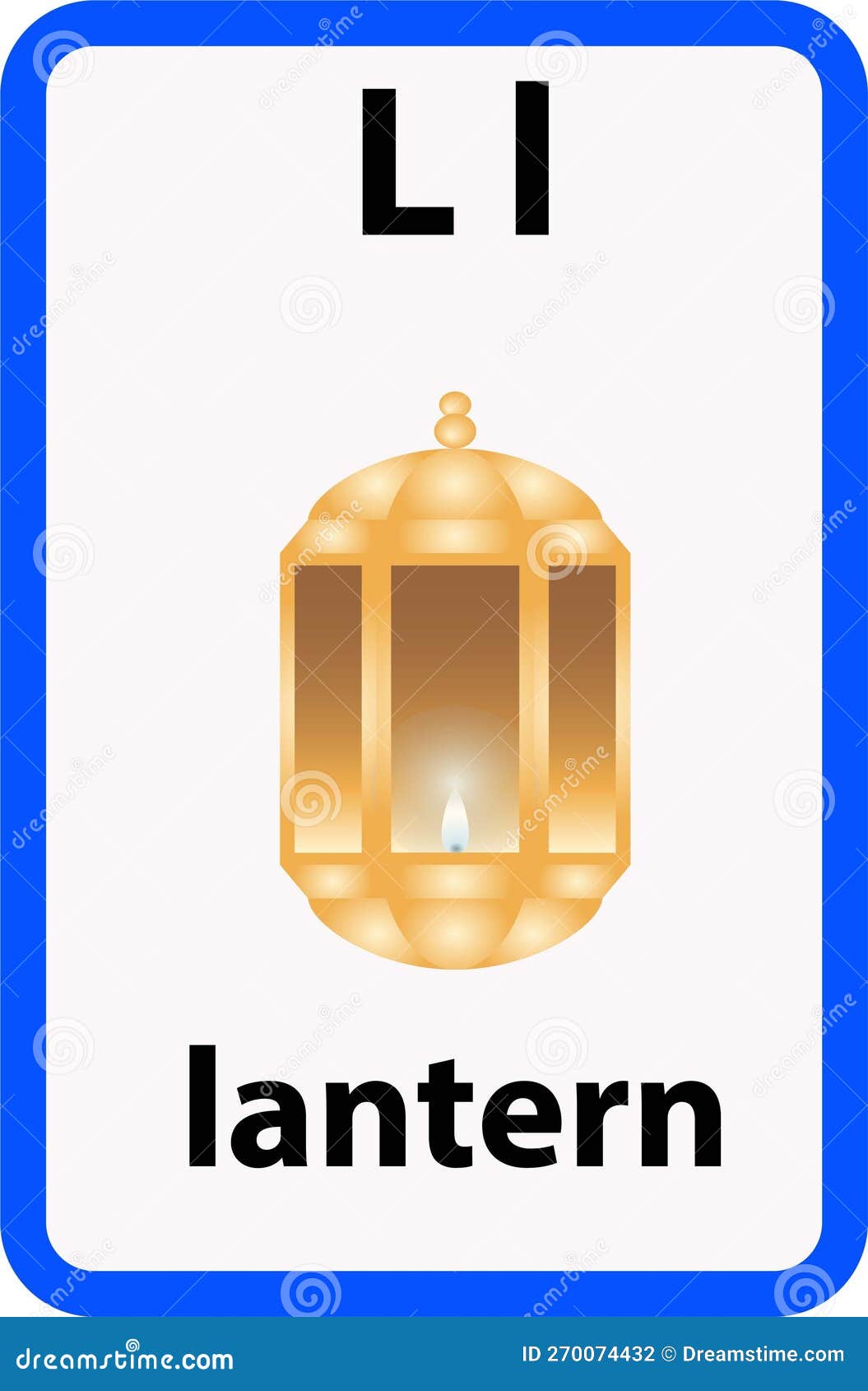 Alphabet Flashcard for Children with the Letter L from Lantern Stock ...