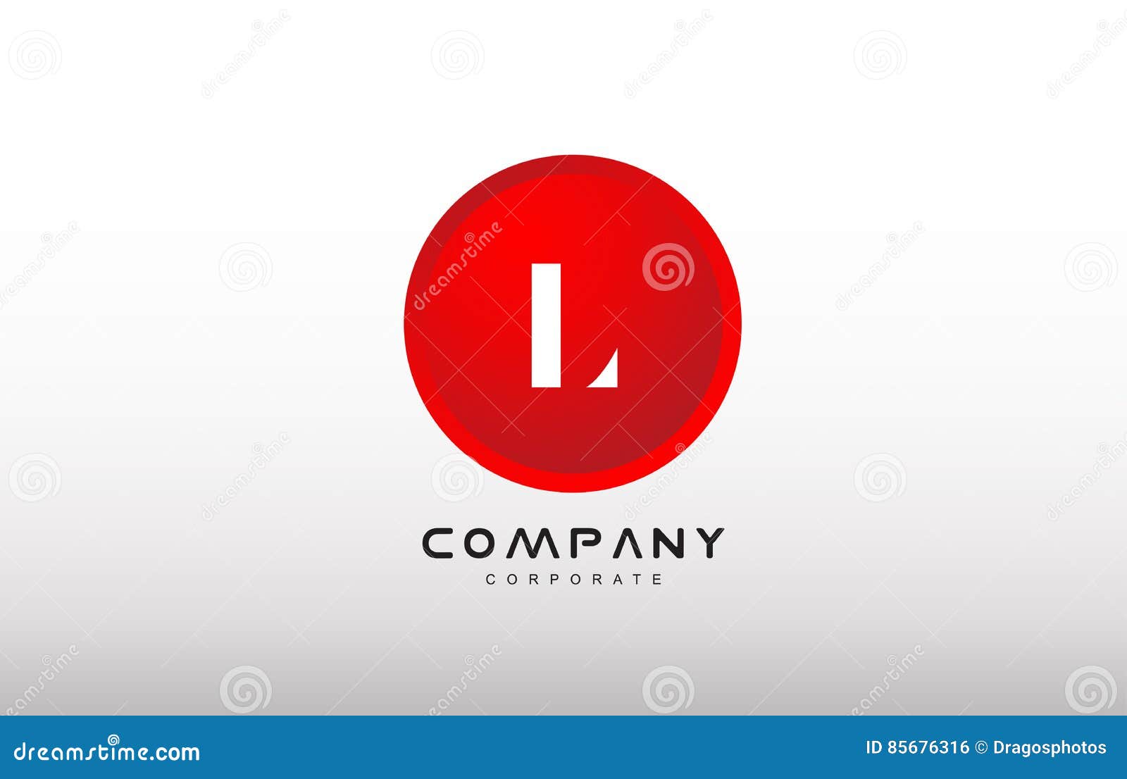 L Letter Alphabet Red Circle Dot Logo Vector Design Stock Vector ...