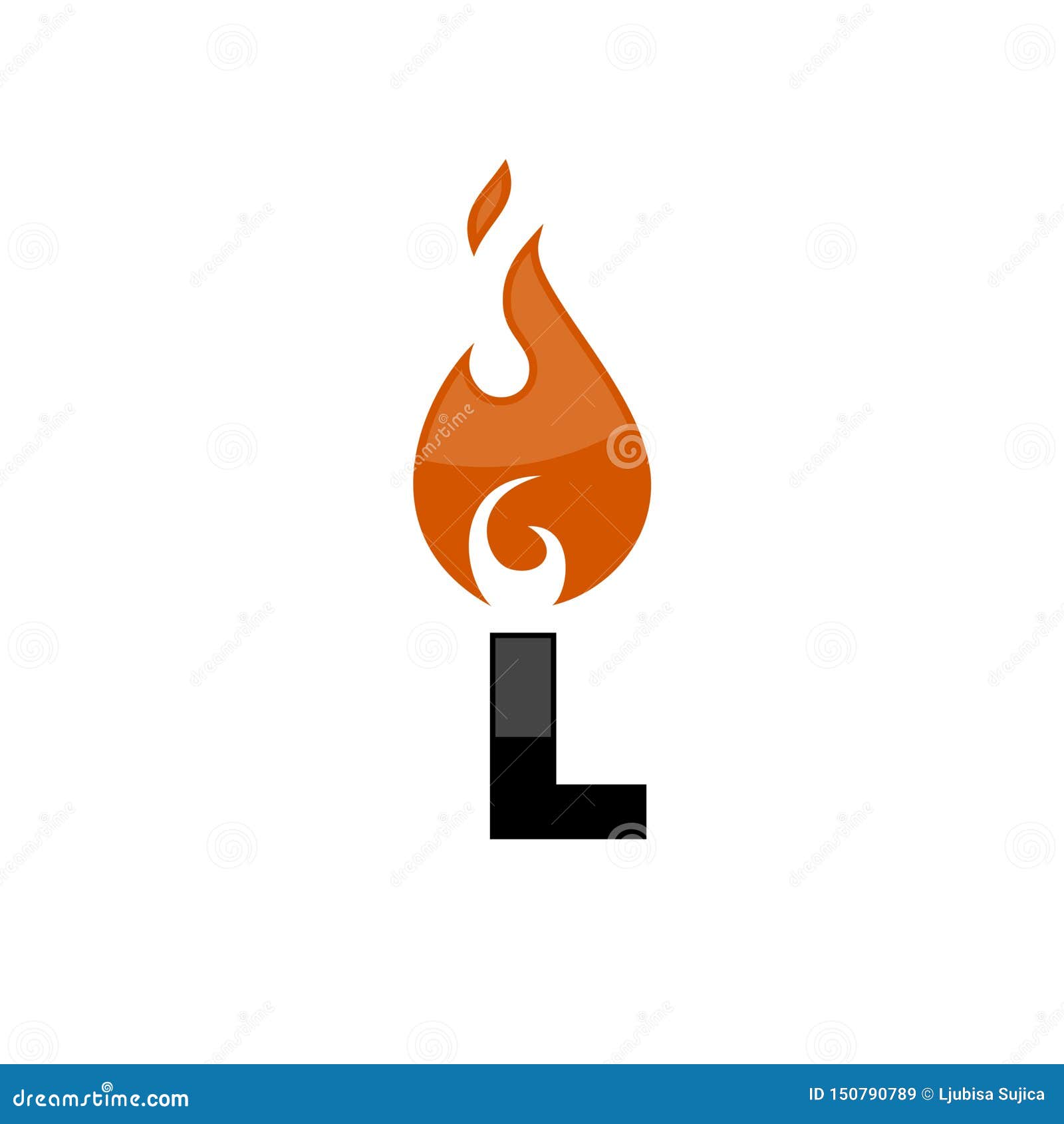 L Letter with Flame Fire Logo Stock Illustration - Illustration of ...