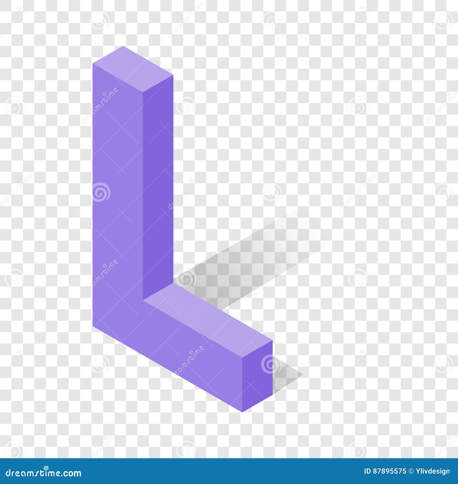L Letter in Isometric 3d Style with Shadow Stock Vector - Illustration ...