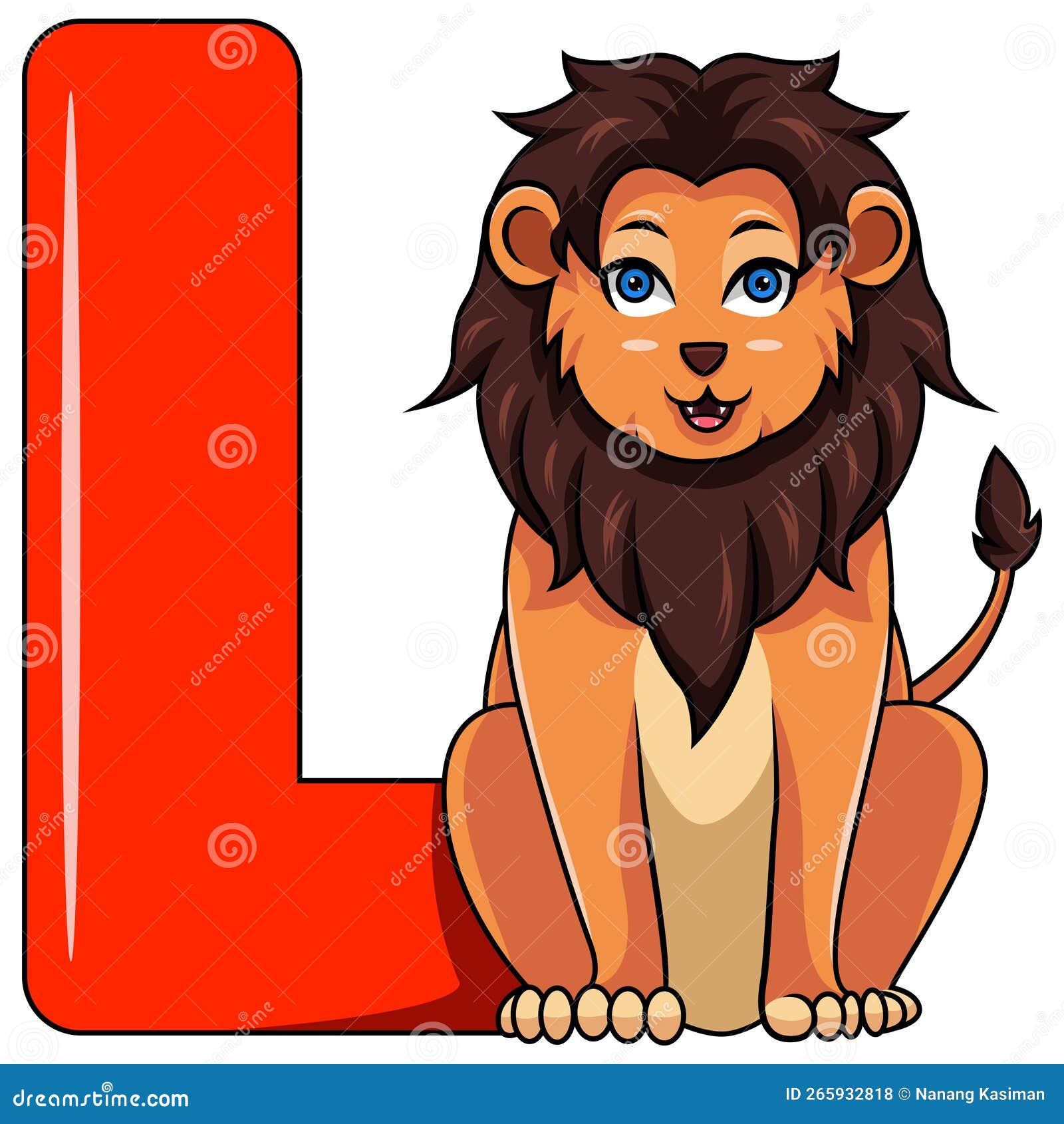 L letter for lion stock vector. Illustration of animal - 265932818