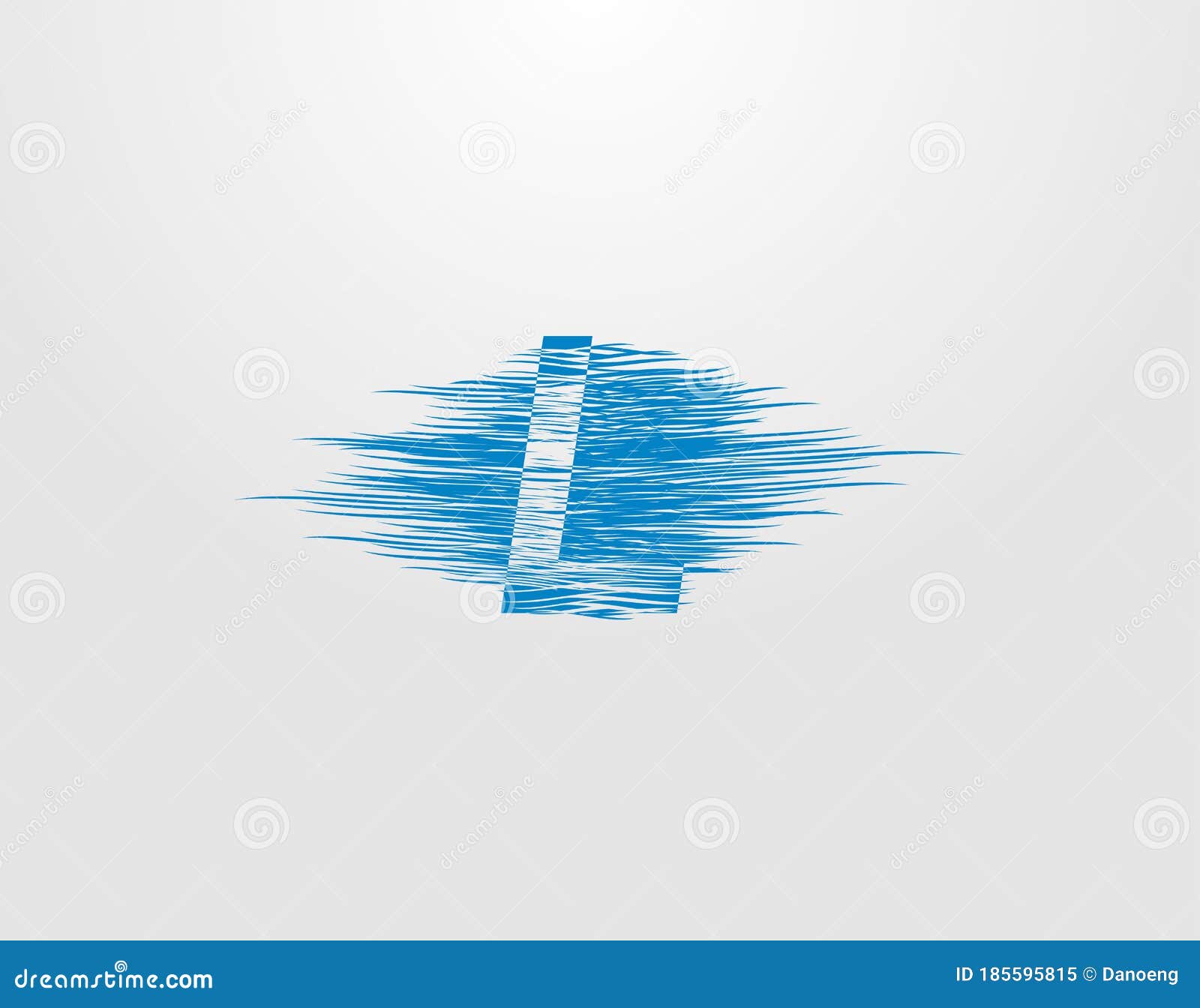 L Letter Logo. Abstract Initial L Blue Wave Design Created from Ocean ...