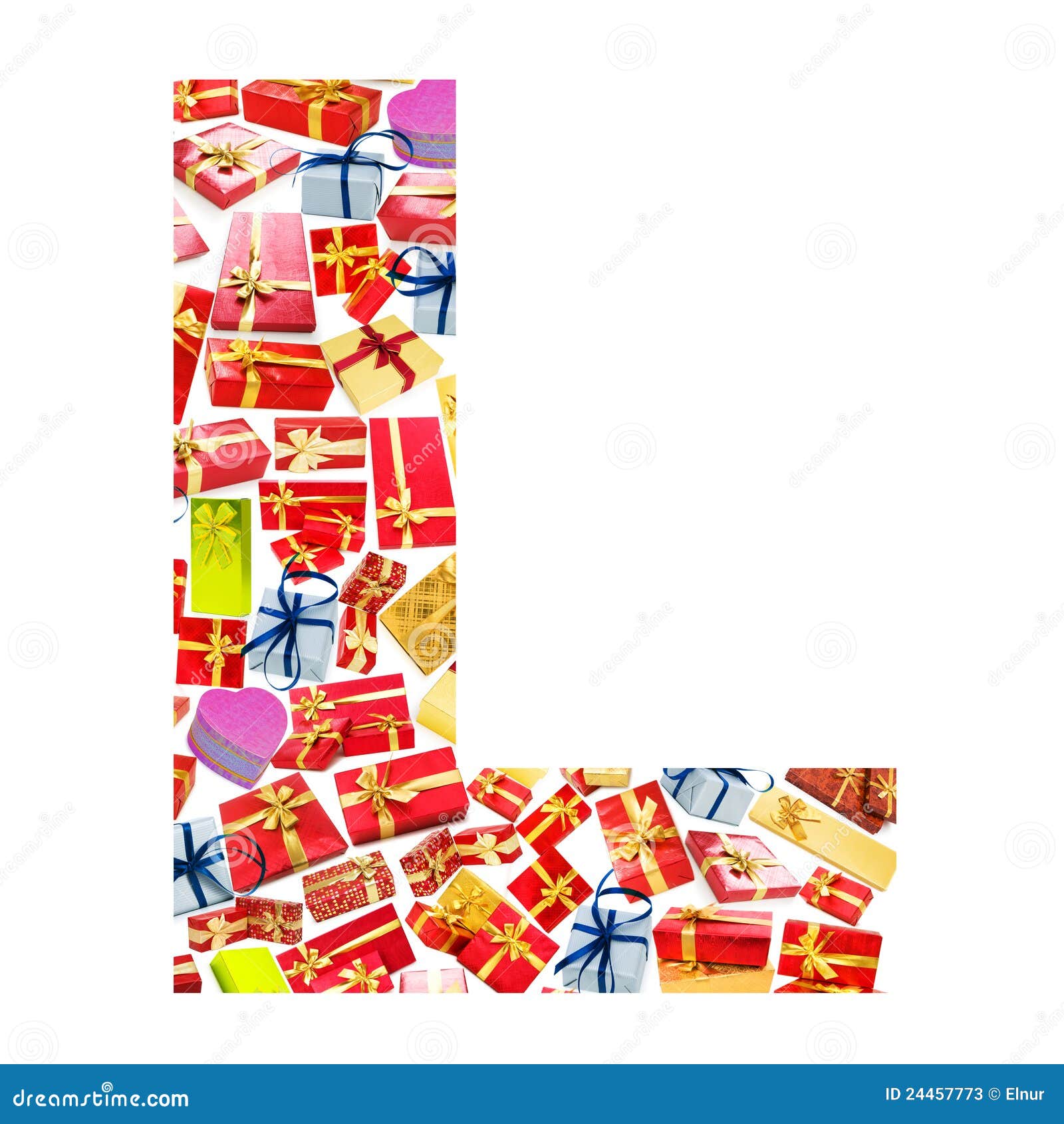 L Letter made of giftboxes stock image. Image of birthday - 24457773
