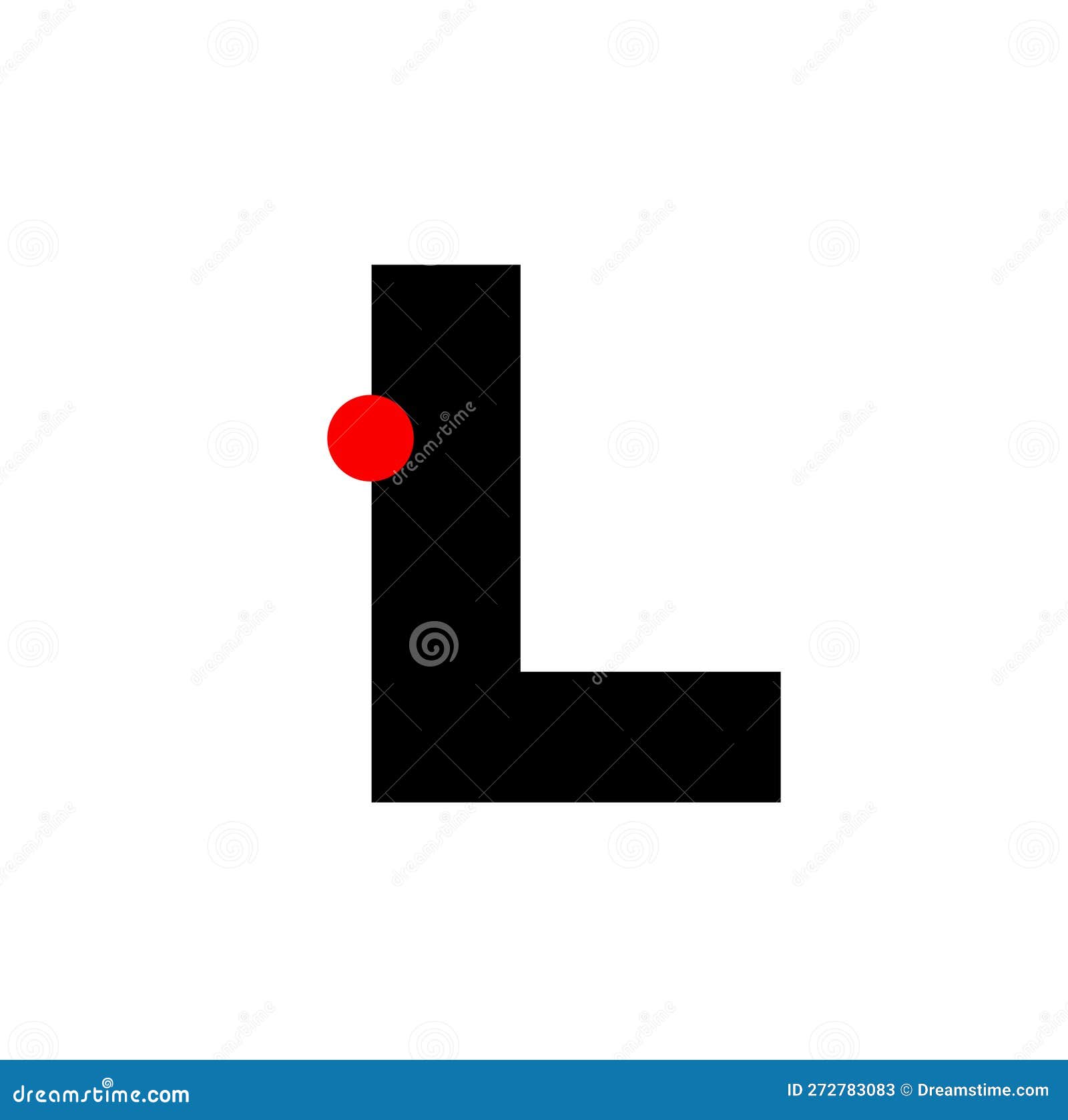 L Letter with Red Dot Company Monogram. L Icon Stock Vector ...