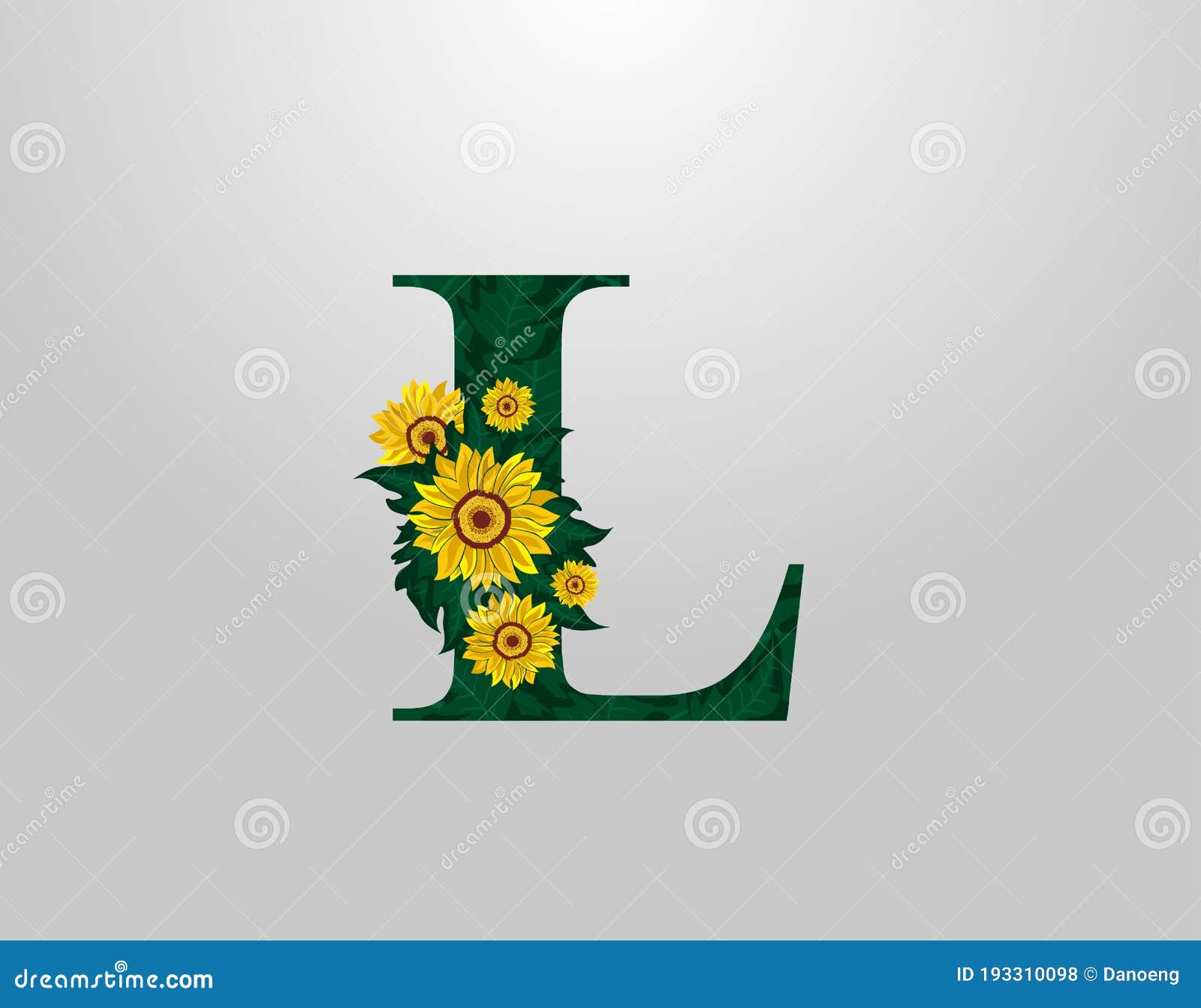 L Letter with Sunflower Vector Design. Flower L Logo Icon Stock Vector ...
