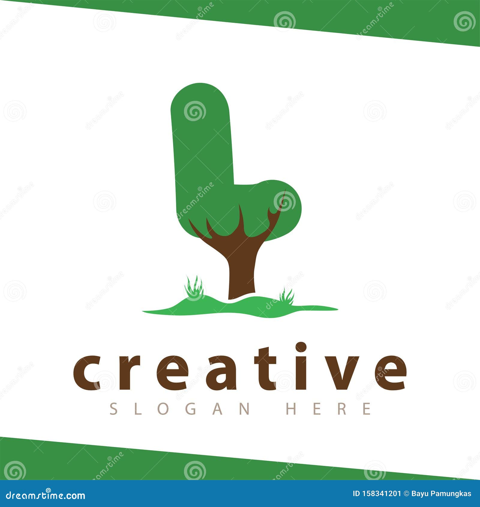 L Letter Tree Green Logo Vector Template Stock Vector - Illustration of ...