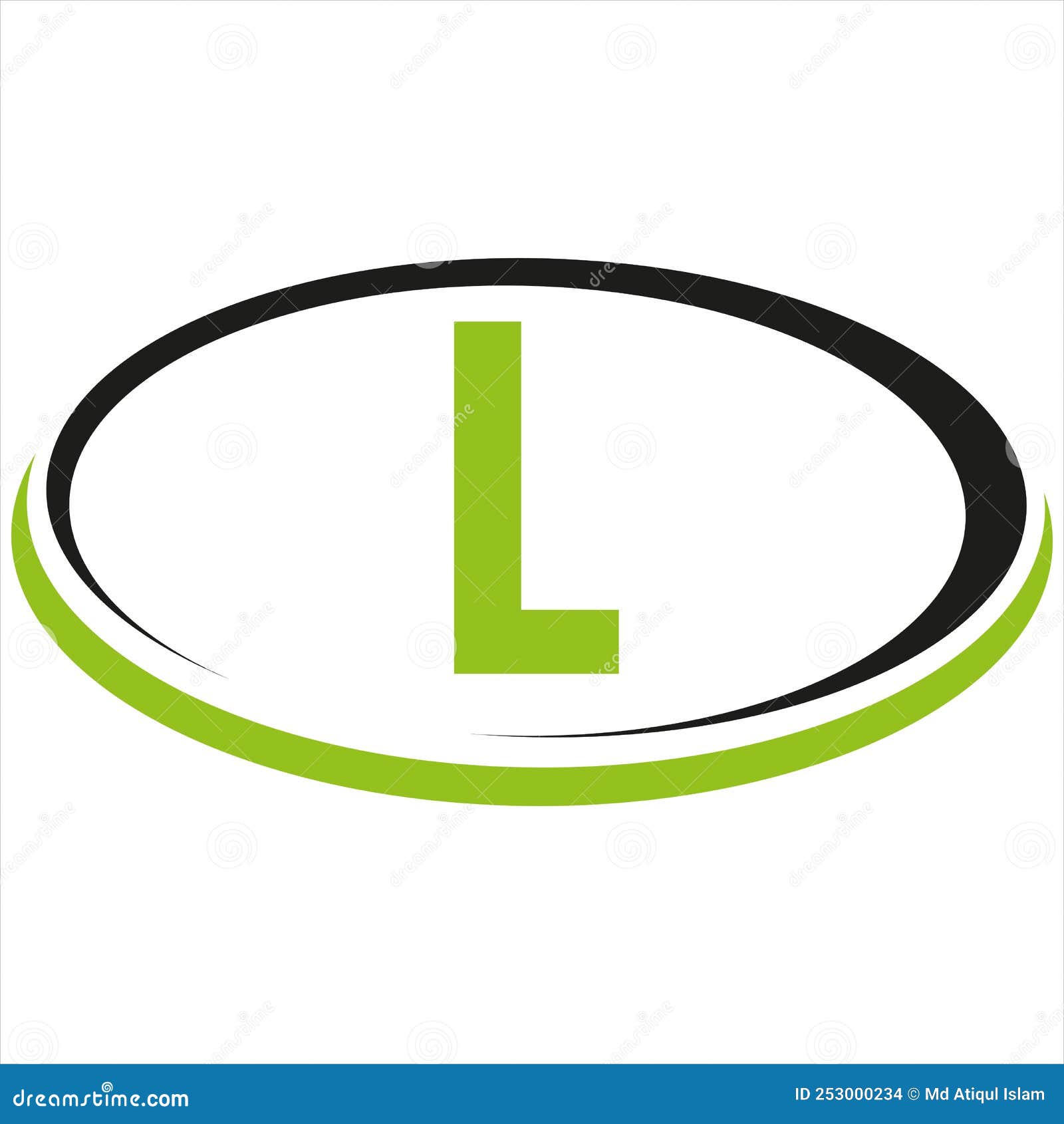 L Logo Simple Design Isolated on White Background. Stock Illustration ...