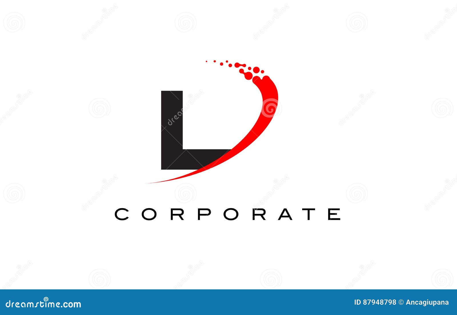 L Modern Letter Logo Design with Swoosh Stock Illustration ...