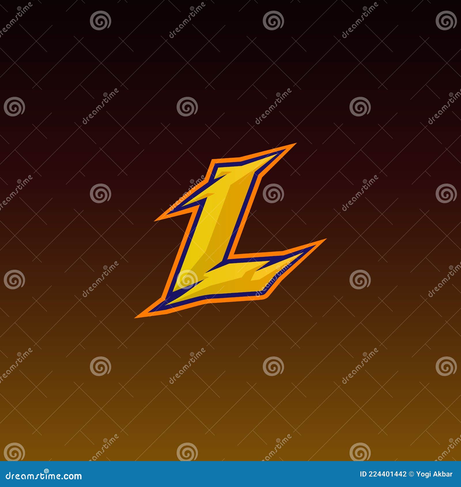 L Monogram Initial Letter Esport and Gaming Vector Logo Template Stock ...